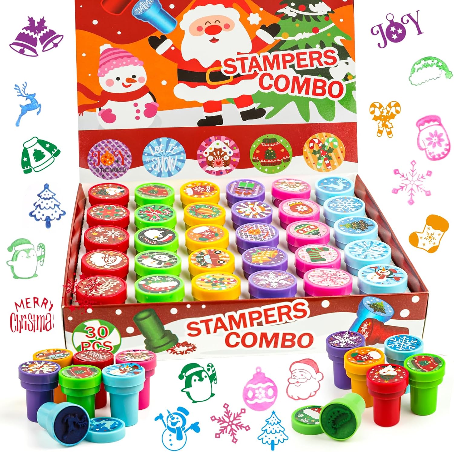 CCINEE 30pcs Christmas Stamps for Kids,Assorted Self Inking Christmas ...