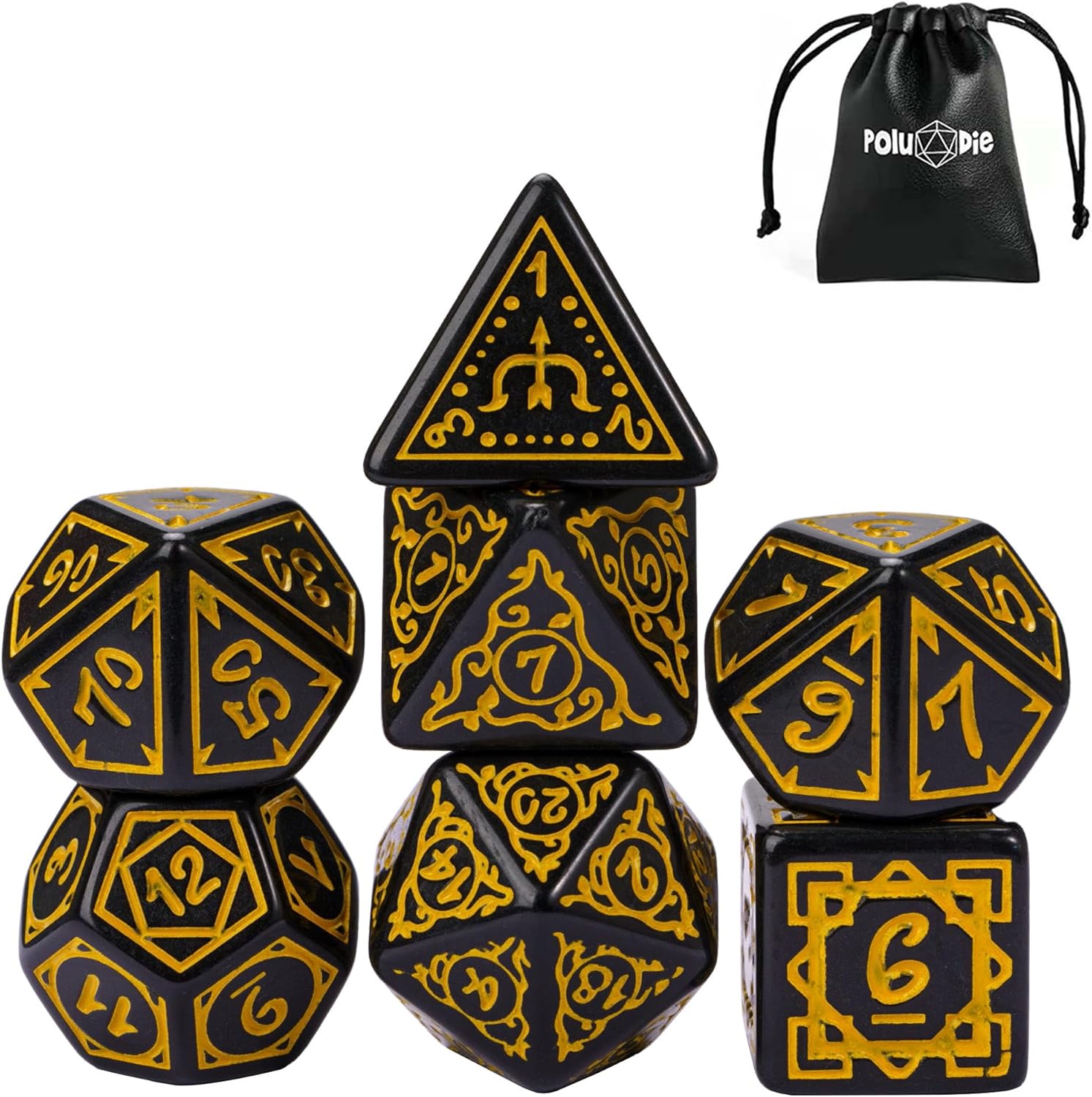 Amazon.com: Poludie DND Dice Set -D&D Polyhedral Dice (7 Pcs) Druid ...