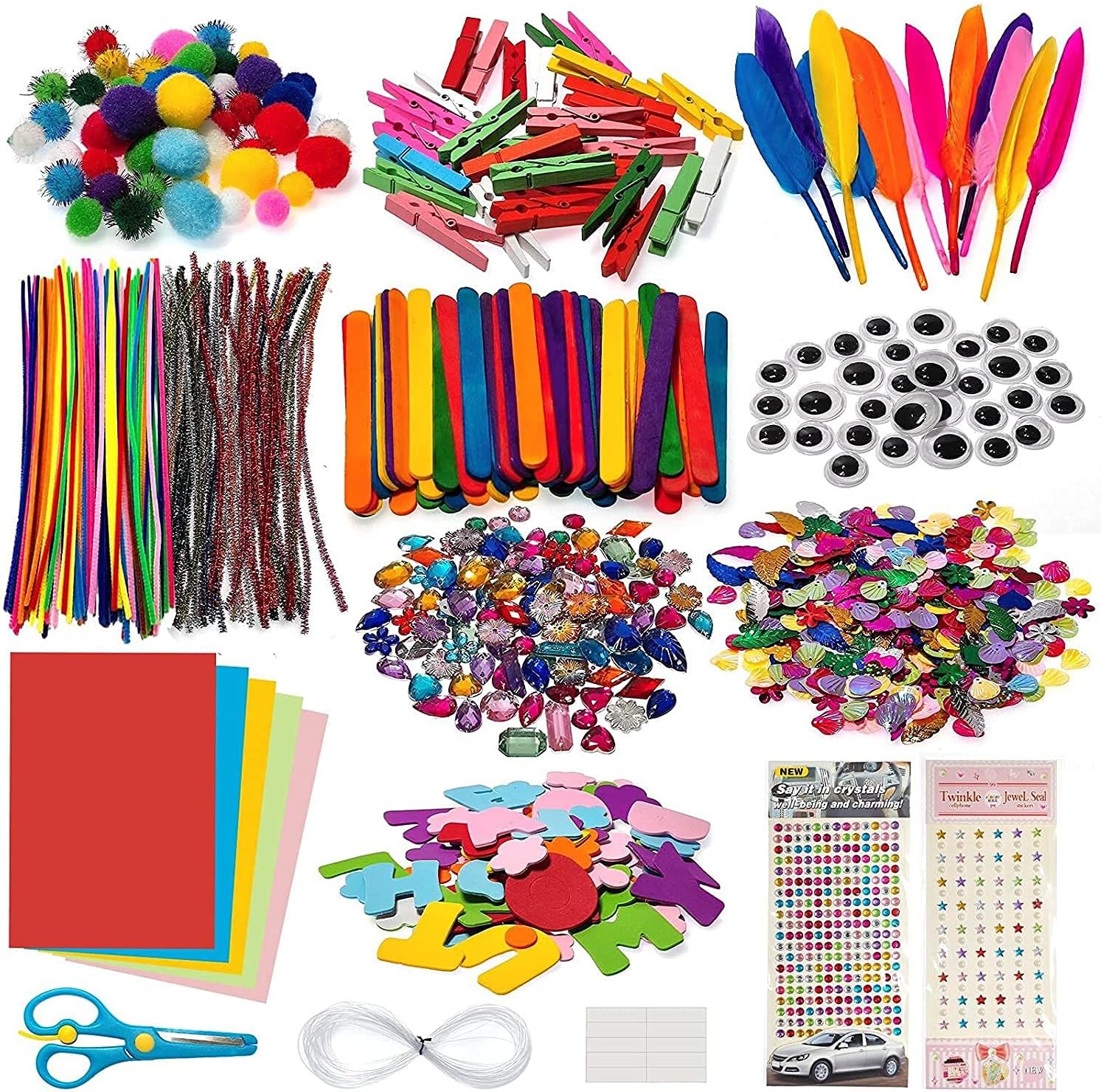 Jorunb 1405 Pcs Art and Craft Supplies for Kids, Toddler DIY Craft Art ...