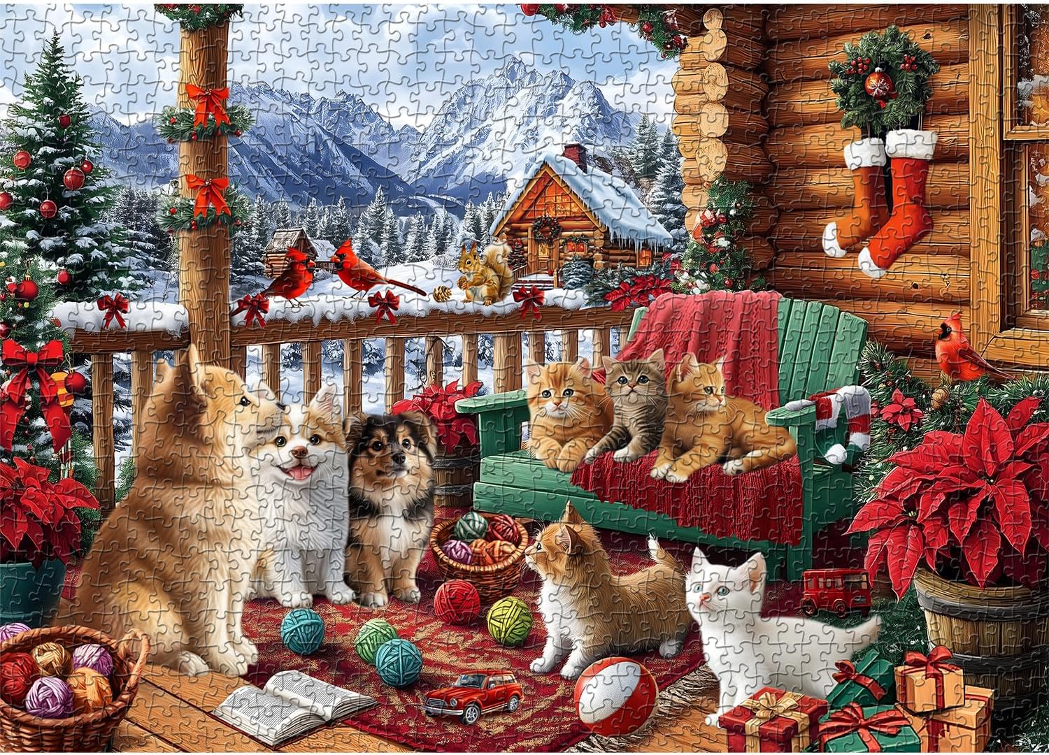 Amazon.com: PICKFORU Christmas Puzzles for Adults 1000 Pieces, Animals ...
