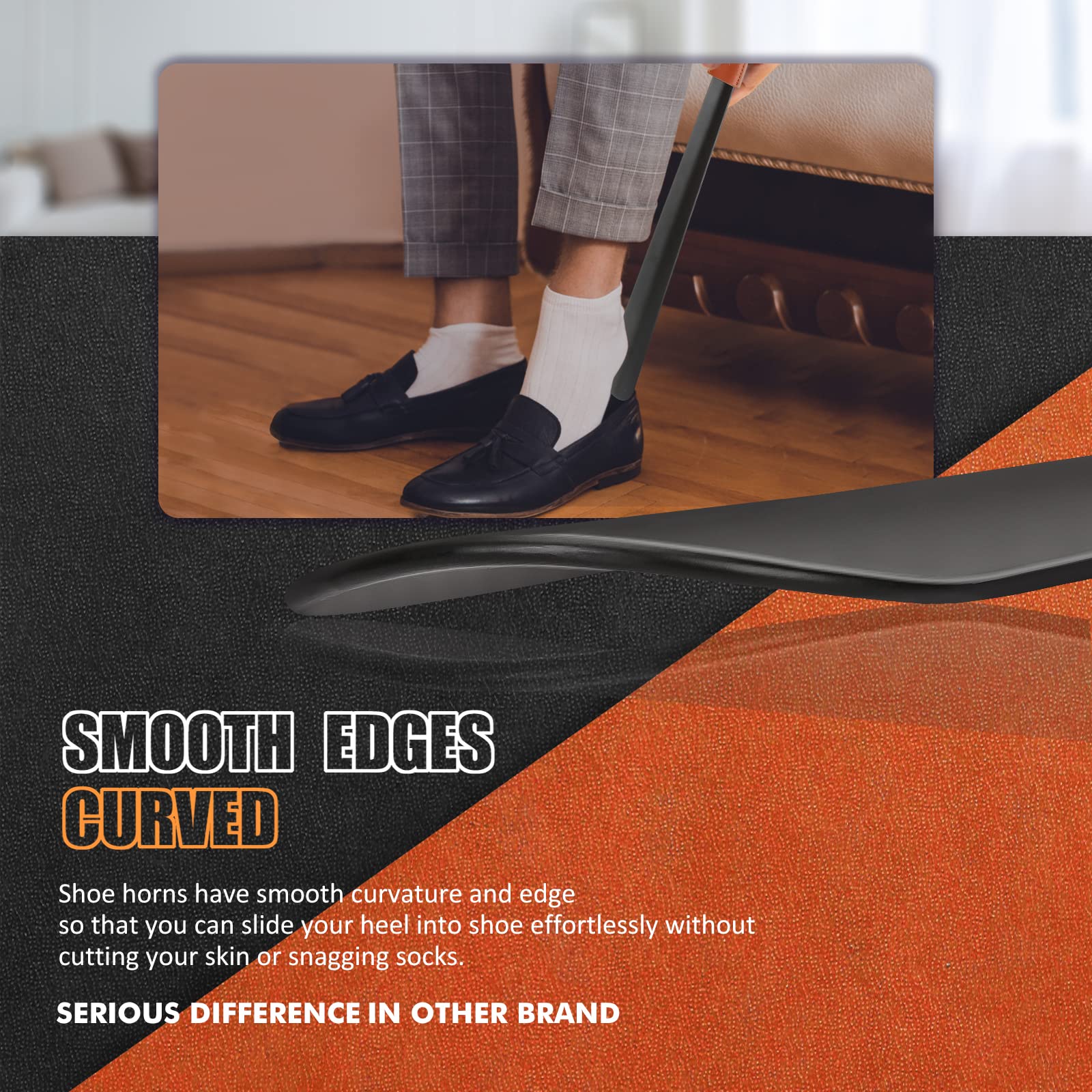 Snapklik.com : NINEMAX Shoe Horn Long Handle For Seniors - Metal, 16.5 ...