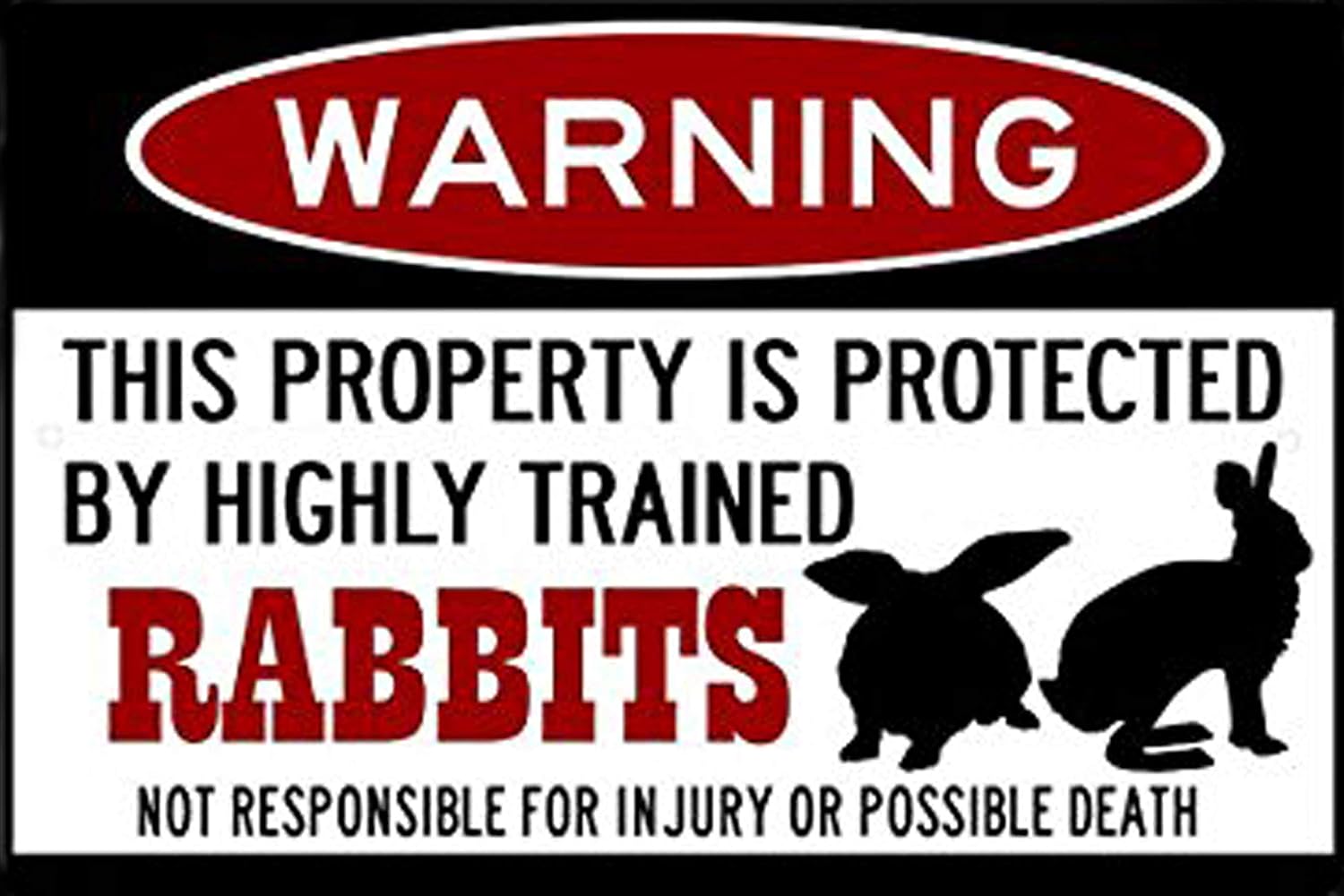 Amazon.com: Rabbits Sign,Funny Metal Signs,Rabbit Accessories,Bunnies ...