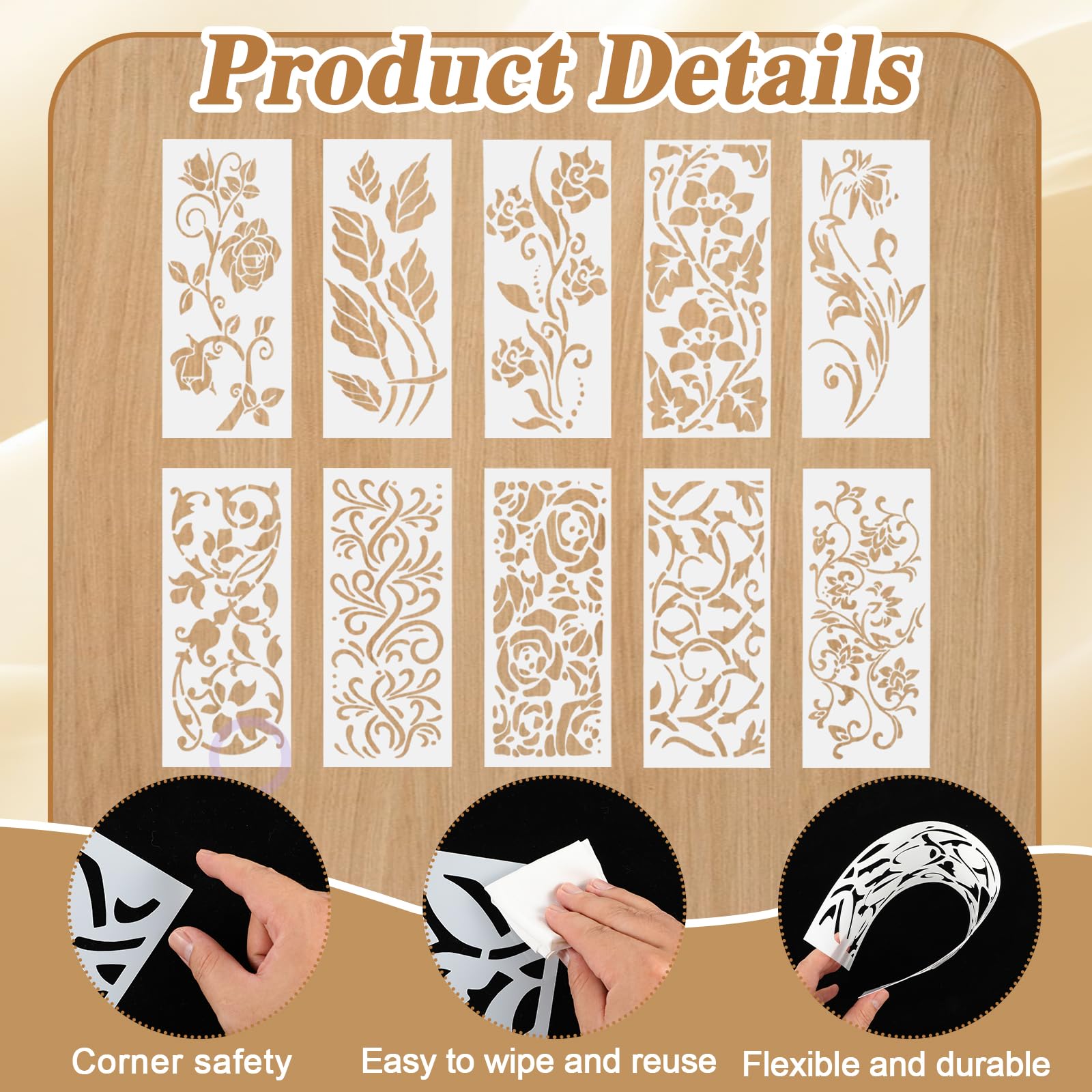 Craft Stencils 22 Pack Large Flower Stencils For Painting - Reusable ...