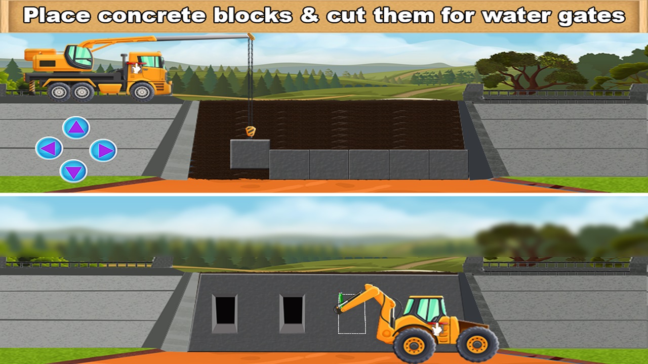 Building Water Dam Construction Vehicles Truck Driving Boys Girls Kids ...