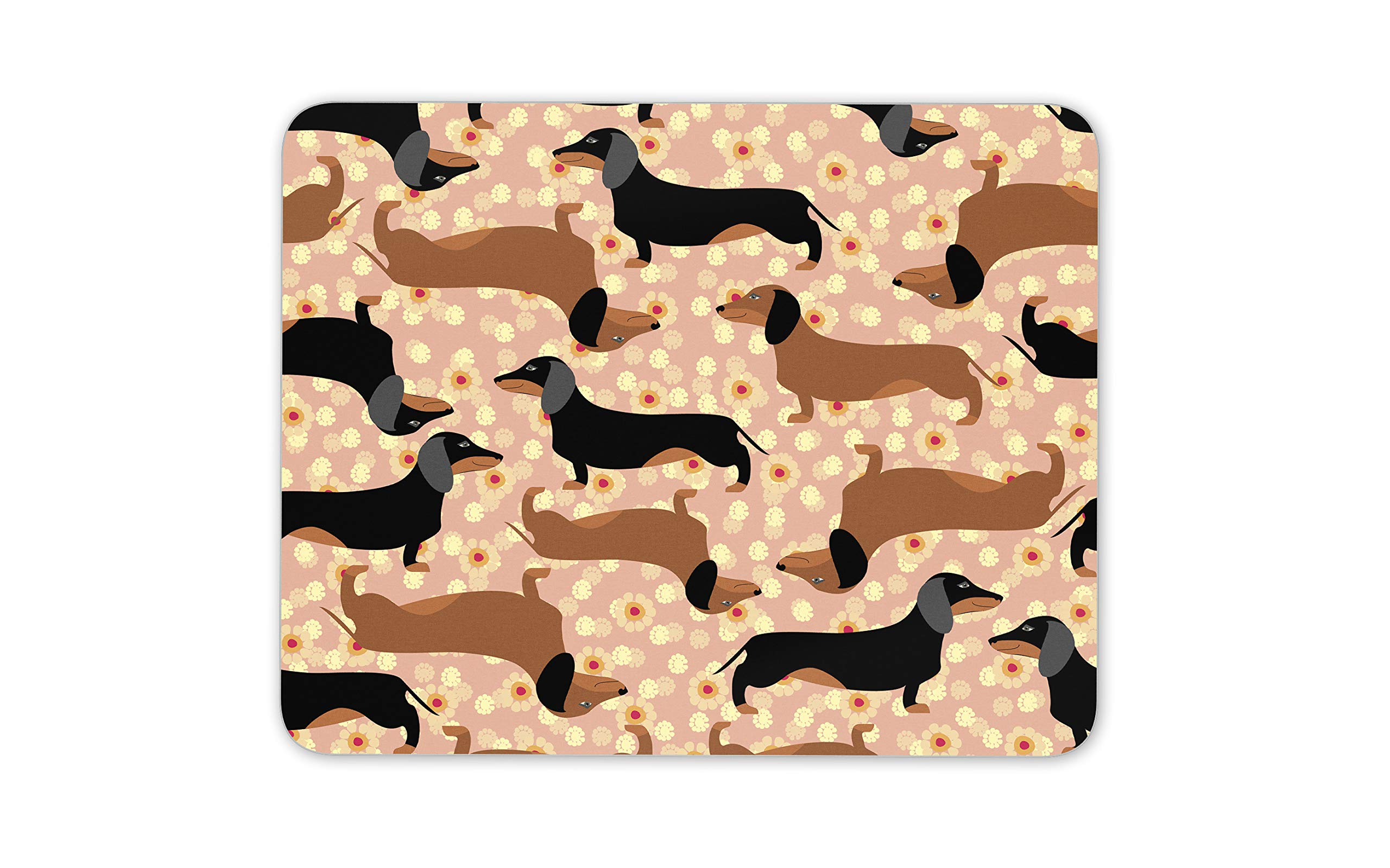 Destination Vinyl Ltd Funky Cute Sausage Dog Mouse Mat Pad - Flowery ...