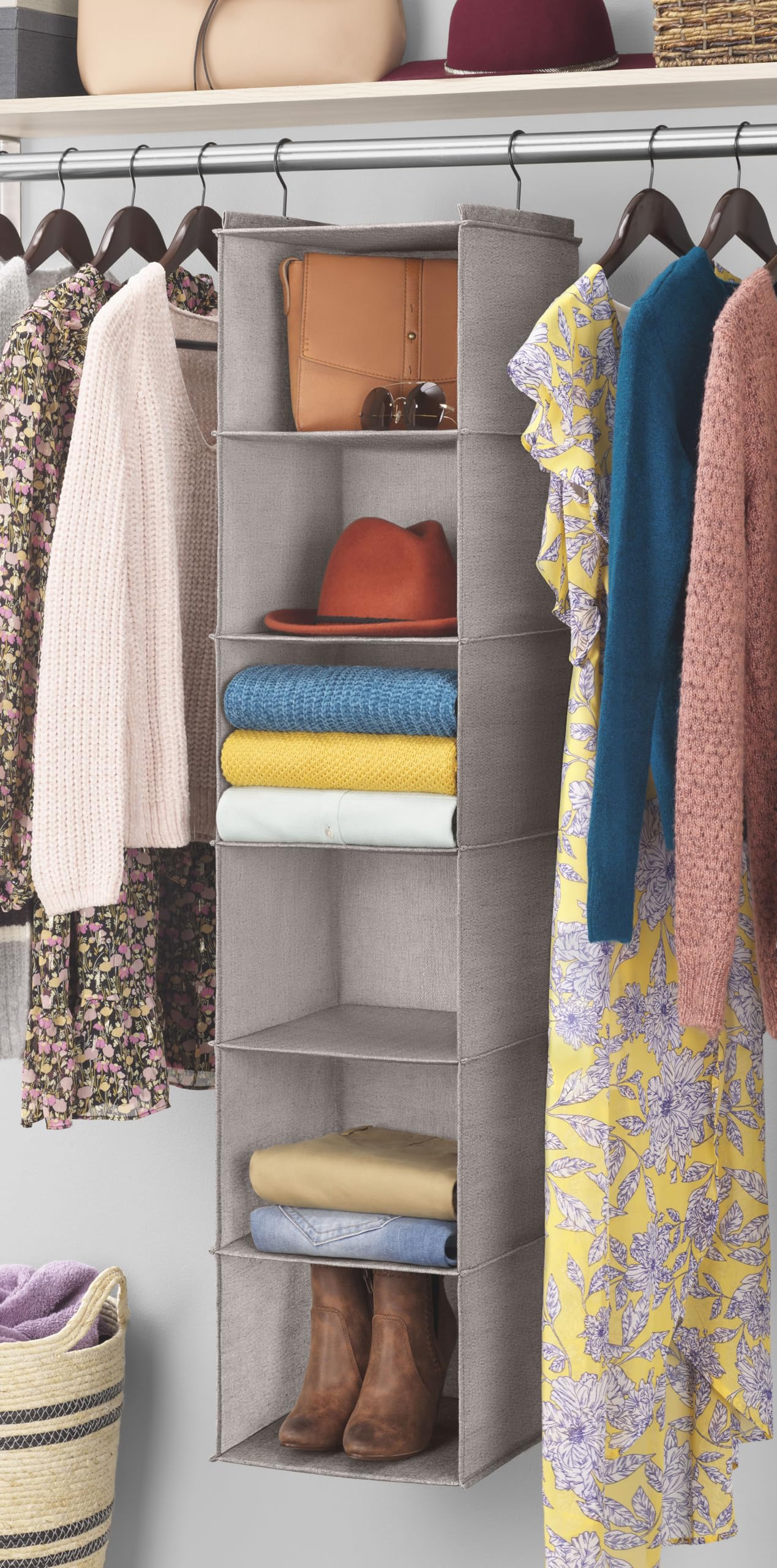 Amazon.com: Whitmor Hanging Accessory Shelves - 6 Section Closet ...