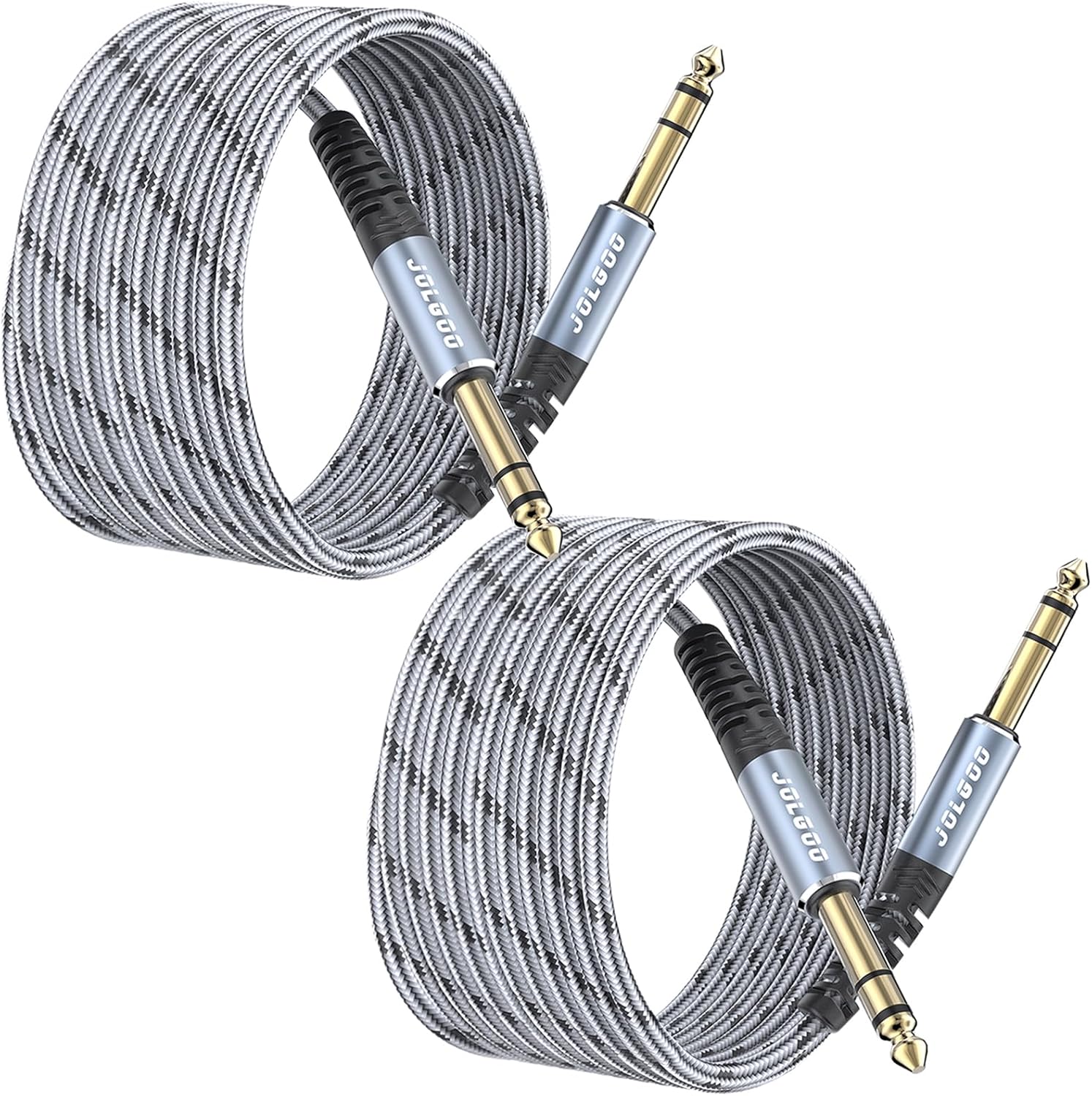 Amazon.com: JOLGOO 1/4 Inch TRS Instrument Cable 20 FT 2-Pack, Quarter ...