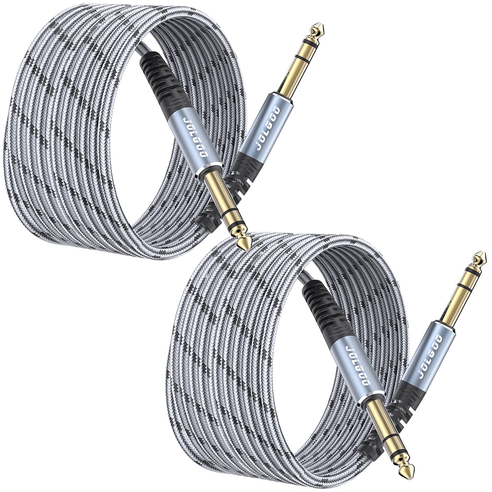 Amazon.com: JOLGOO 1/4 Inch TRS Instrument Cable 20 FT 2-Pack, Quarter ...