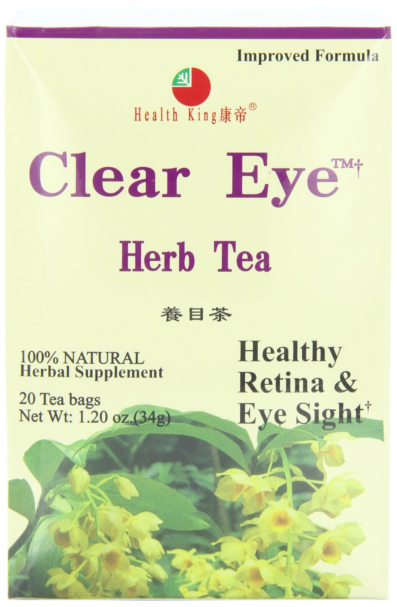 Amazon.com: Health King Clear Eye Herb Tea, Teabags, 20-Count Box (Pack ...