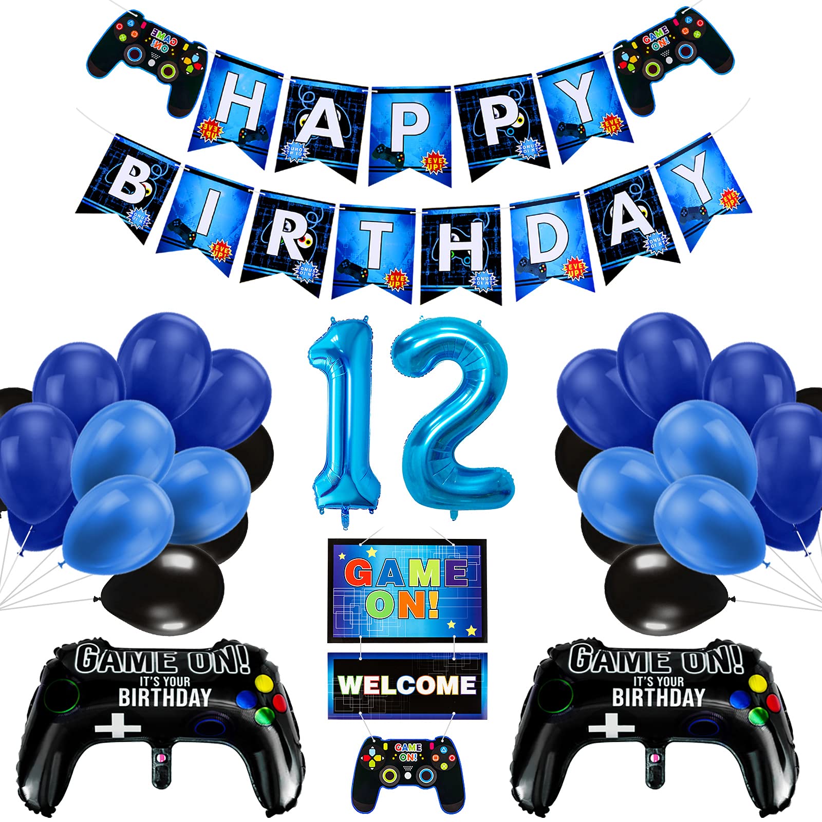 Buy Vubkkty 12th Birthday Decorations for Boys, Gaming Party ...