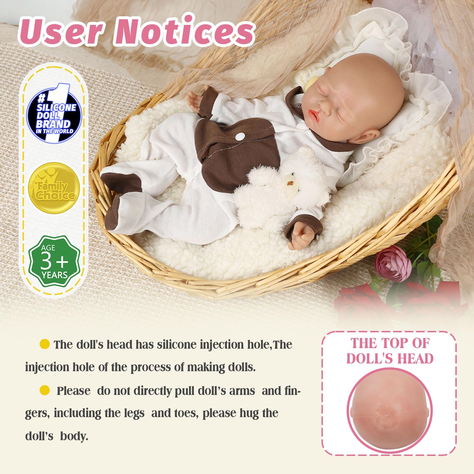 Snapklik.com : Vollence 18 Inch Sleeping Full Silicone Baby Doll Full ...