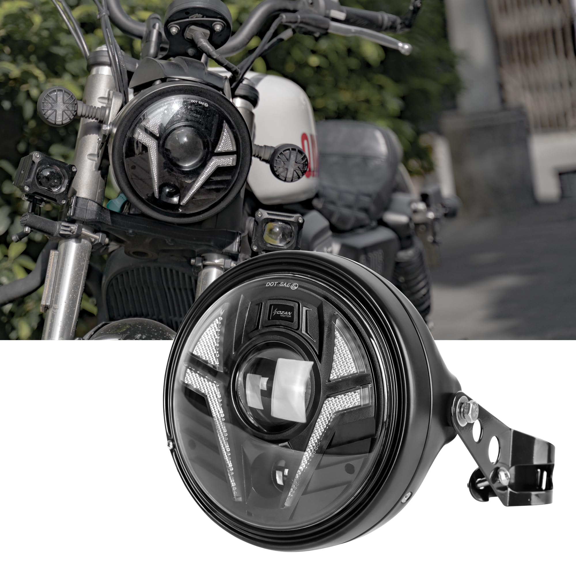 Amazon.com: NKCELL POWER 7 Inch LED Motorcycle Headlight Laser Light ...