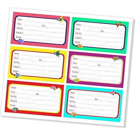 DPC - Personalized School Name Slips,Adhesive Sticker for notebooks ...