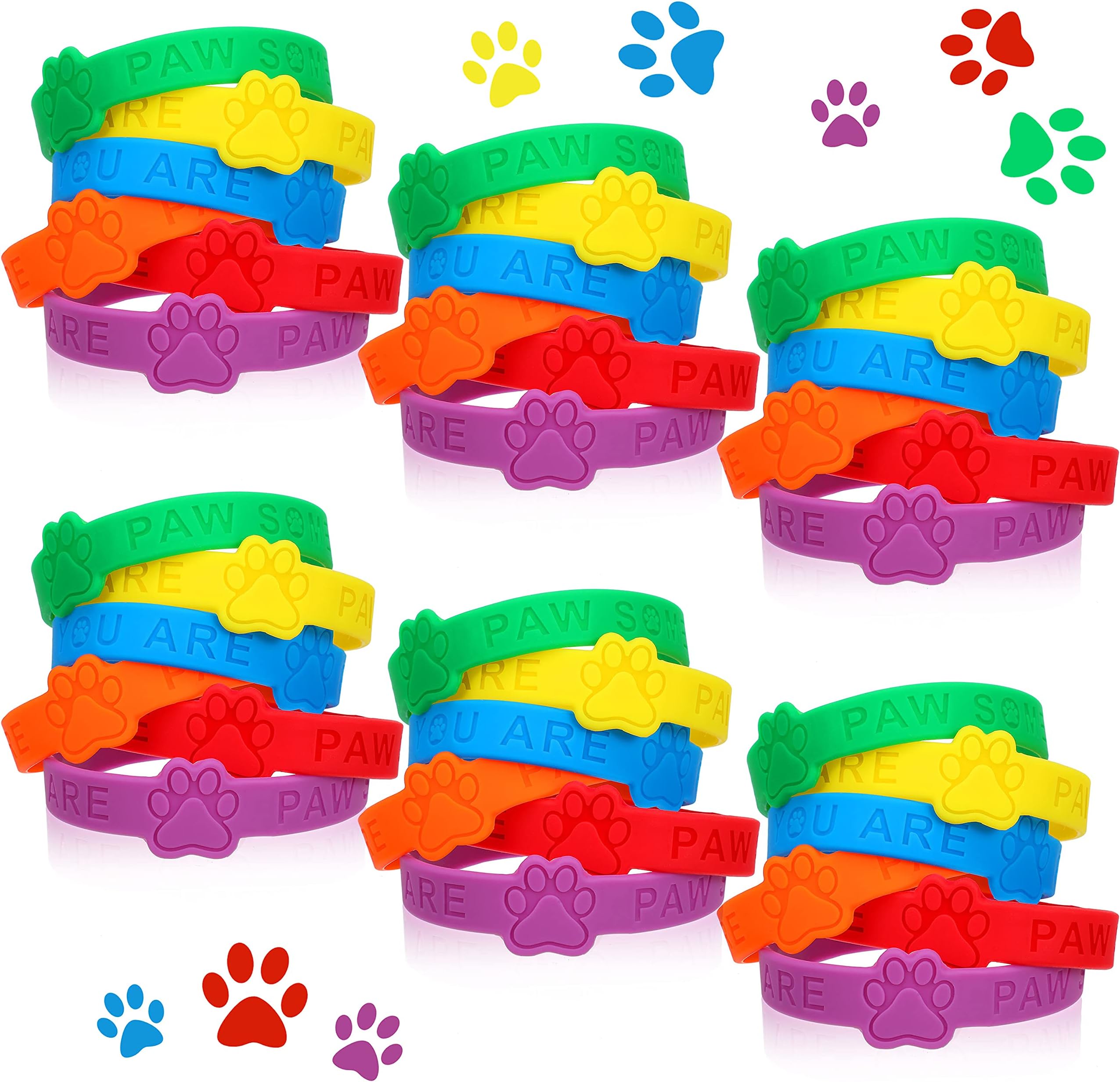 Amazon.com: Unique Assorted Colors Paw Patrol Stretchy Bracelets - 3.50 ...