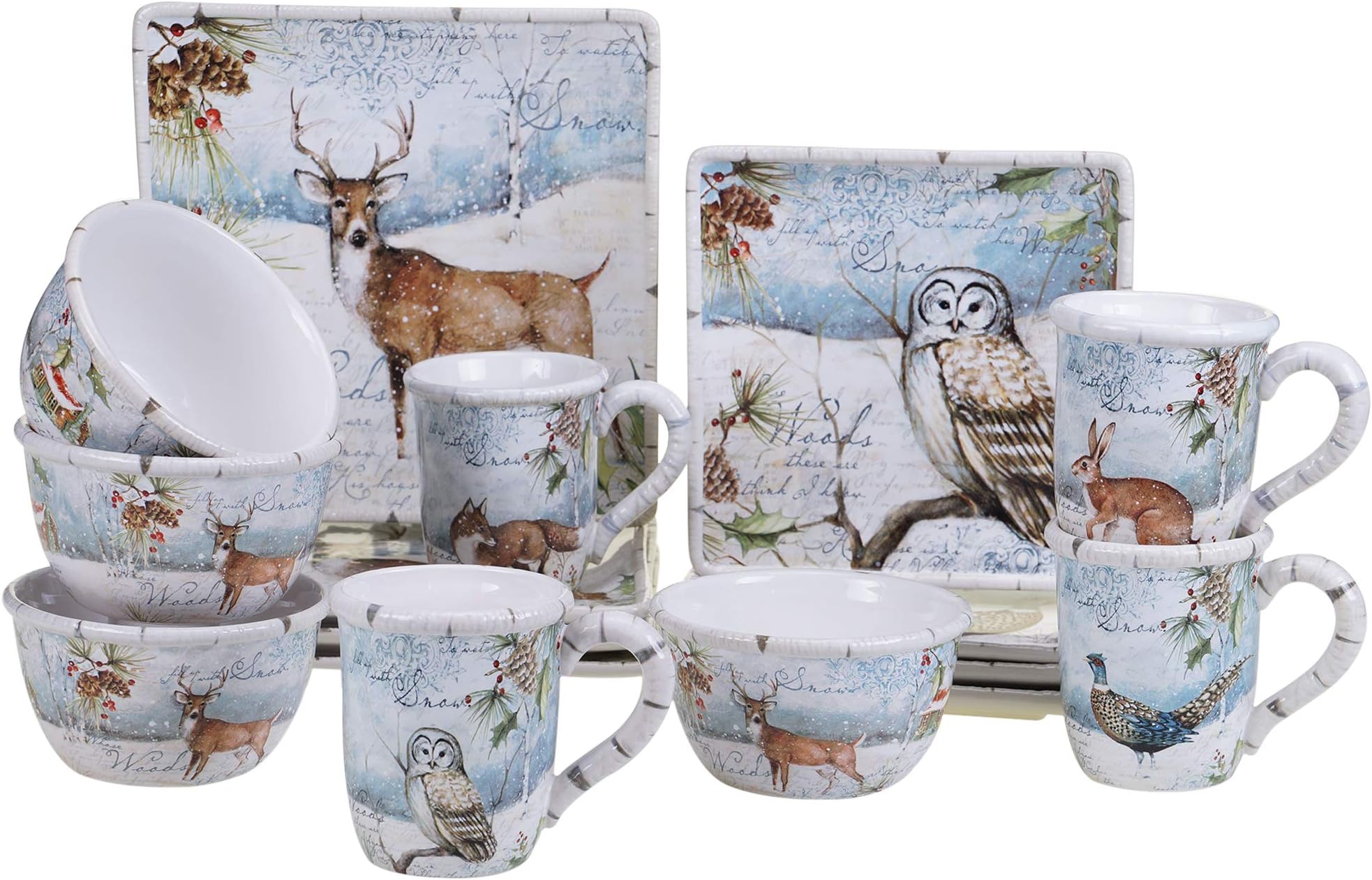 Amazon.com: Certified International 89255 Winter's Lodge 16 piece ...