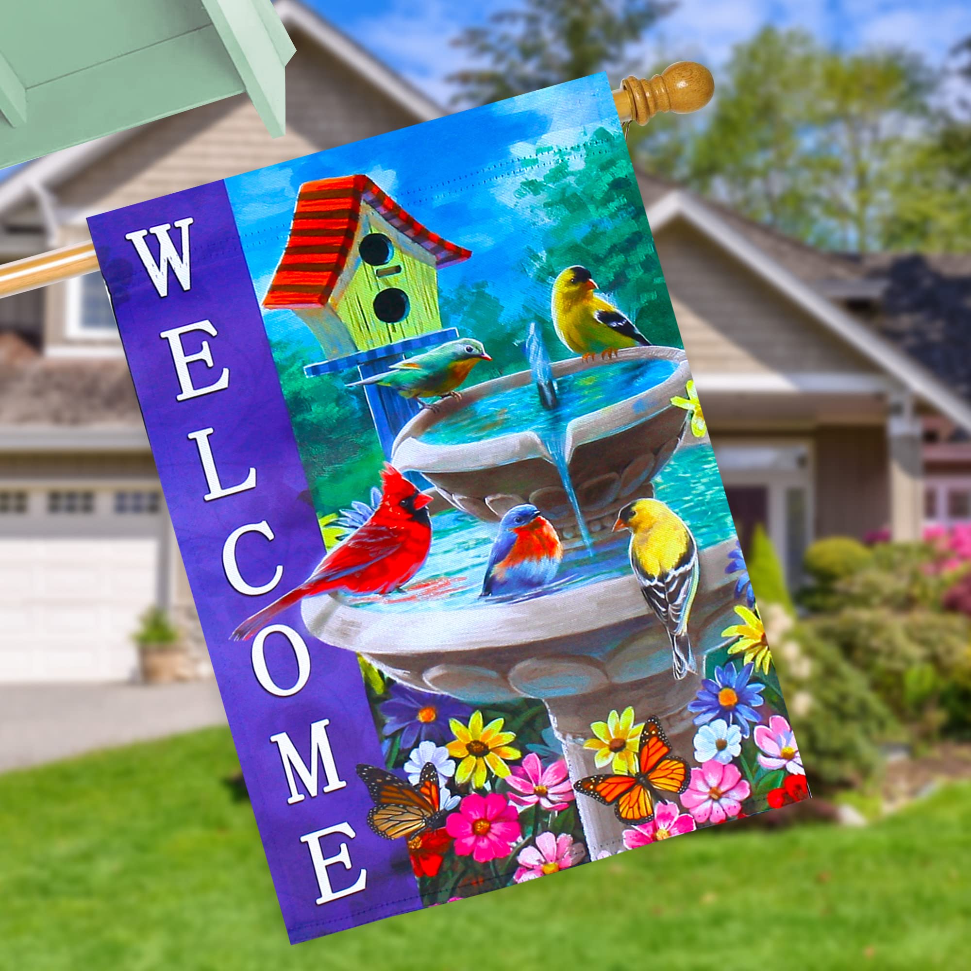 Large Garden Flags With Birds