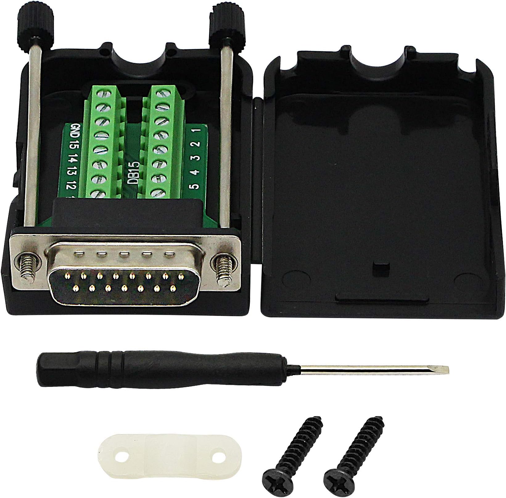 Amazon.com: Twinklebay D-SUB DB15 Female 15 Pin Jack Port to Terminal ...