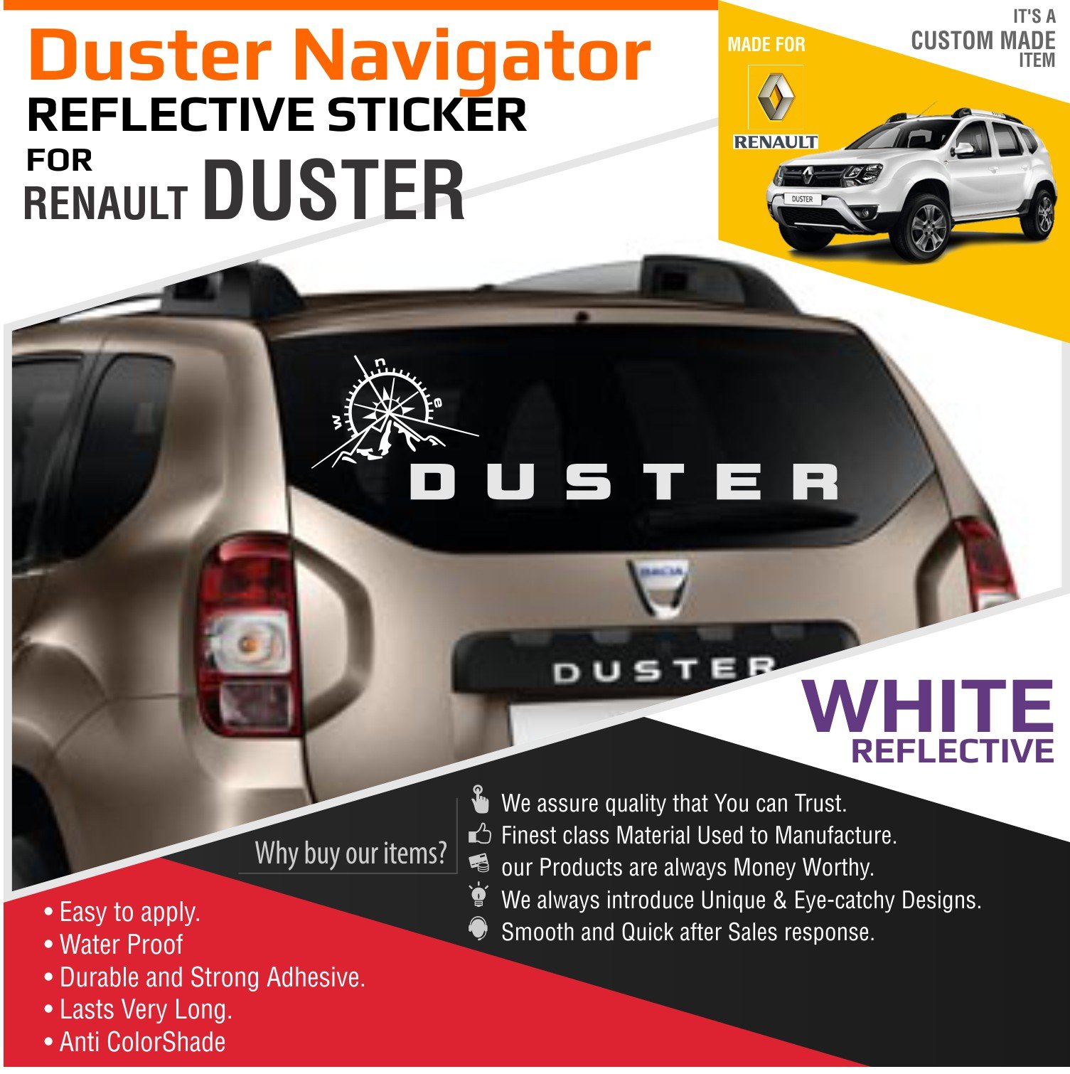 Buy CarMetics Custom Renault Logo n Navigator Sticker for Renault ...