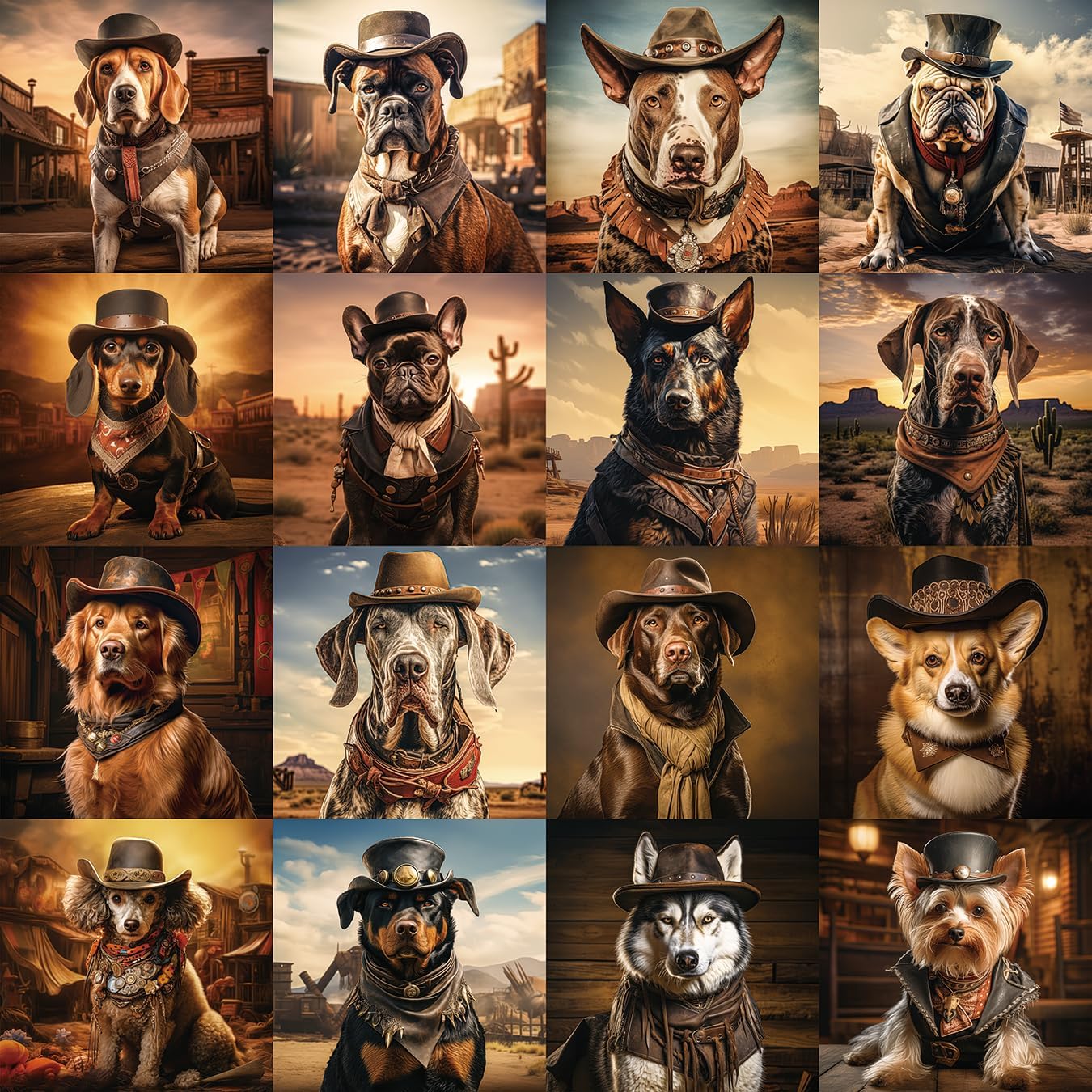 Amazon.com: Bgraamiens Puzzle-Wild West Dogs-1000 Pieces Puzzle Fun Dog ...