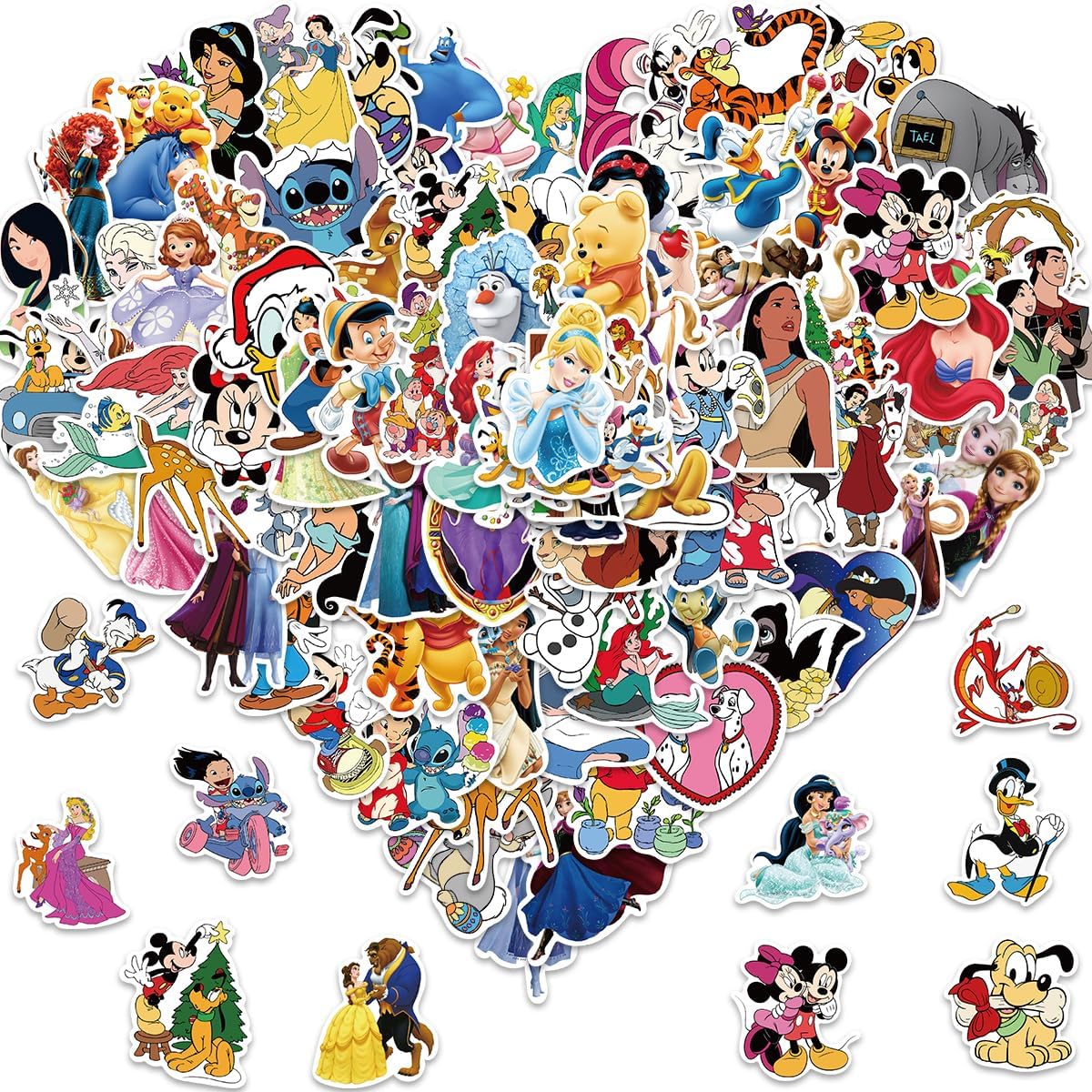 Amazon.com: 106PCS Disney Stickers Cute Princess Stickers Pack Mixed ...