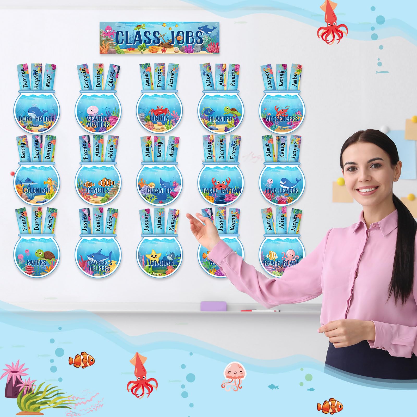 Snapklik.com : Pasimy 81 Pcs Sea Animals Class Jobs Chart Summer Ocean ...