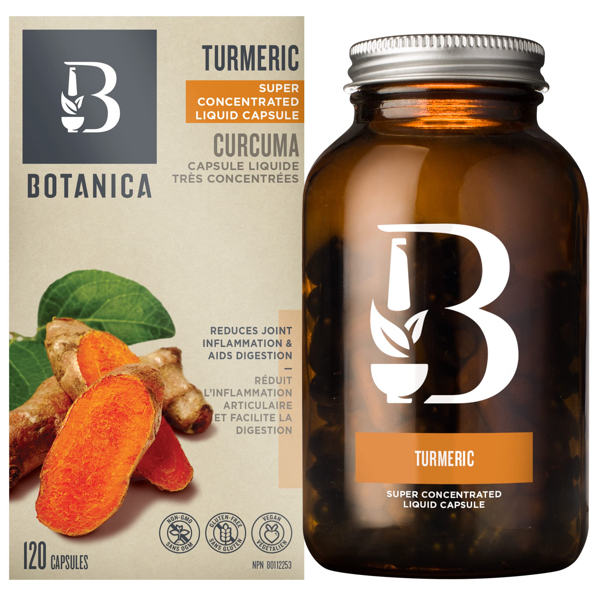 Botanica Turmeric Liquid Capsules with Black Pepper – Helps Reduce ...