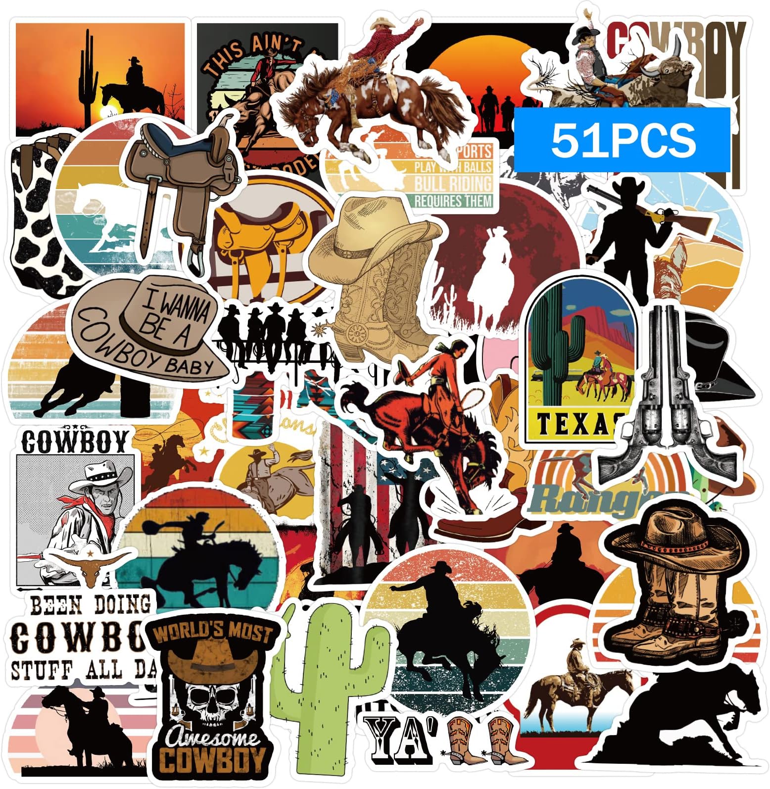 Amazon.com: Cowboy Boots Sticker - Sticker Graphic -Stickers for ...