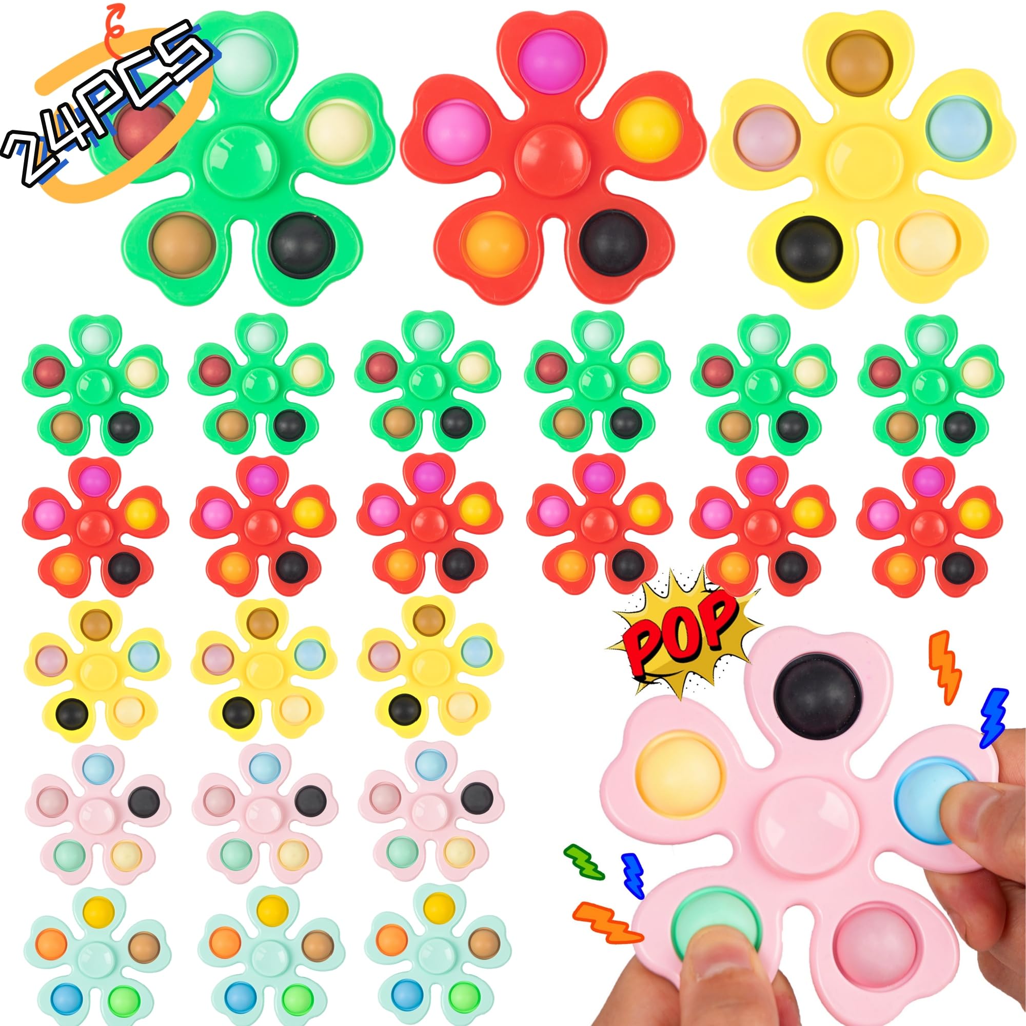 Amazon.com: 24 Pcs Fidget Spinners Bulk-Mini Pop Bubble Fidget Spinner ...