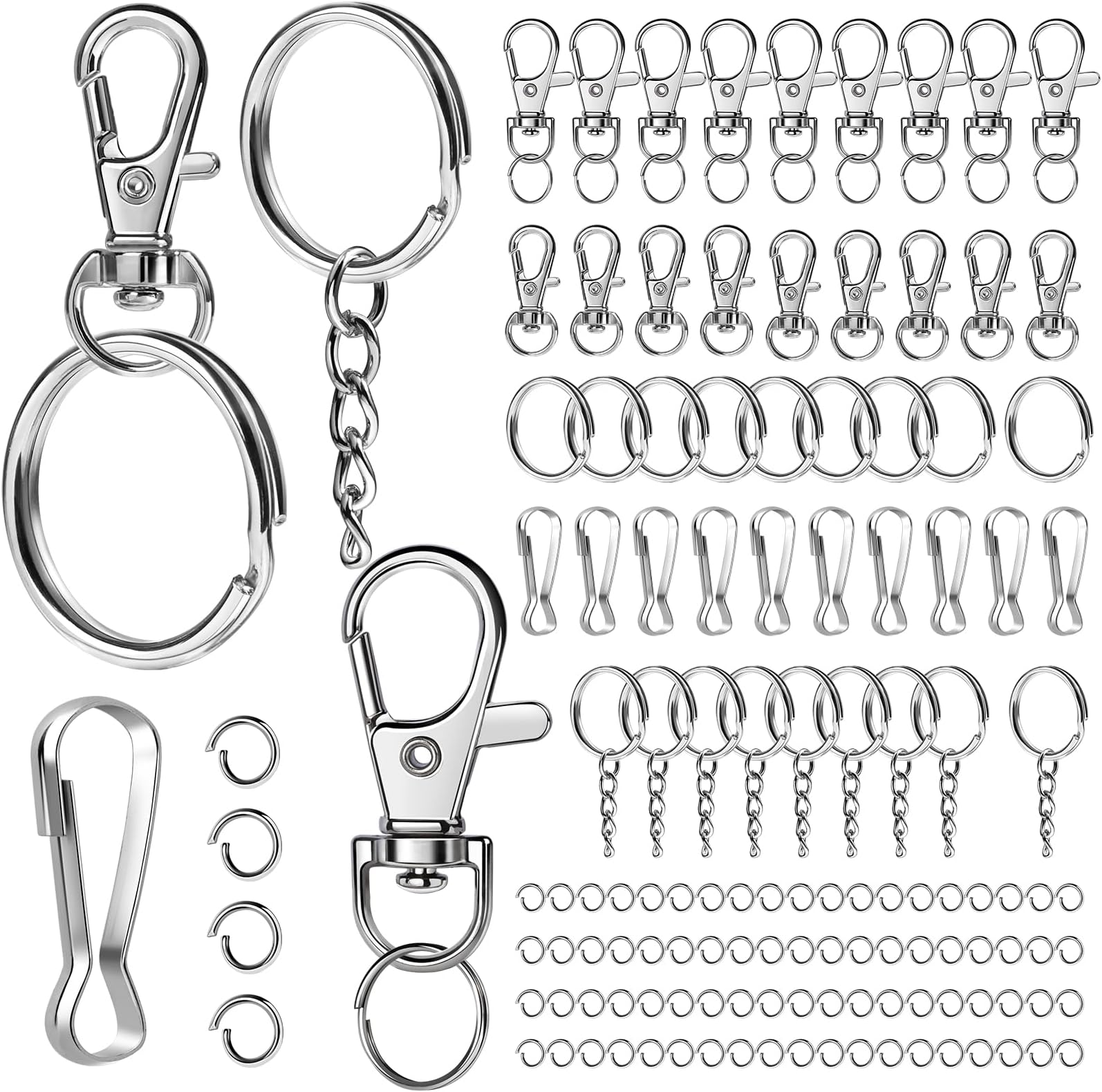 Amazon.com: 50PCS Metal Lobster Claw Clasp with Key Rings, 25PCS ...