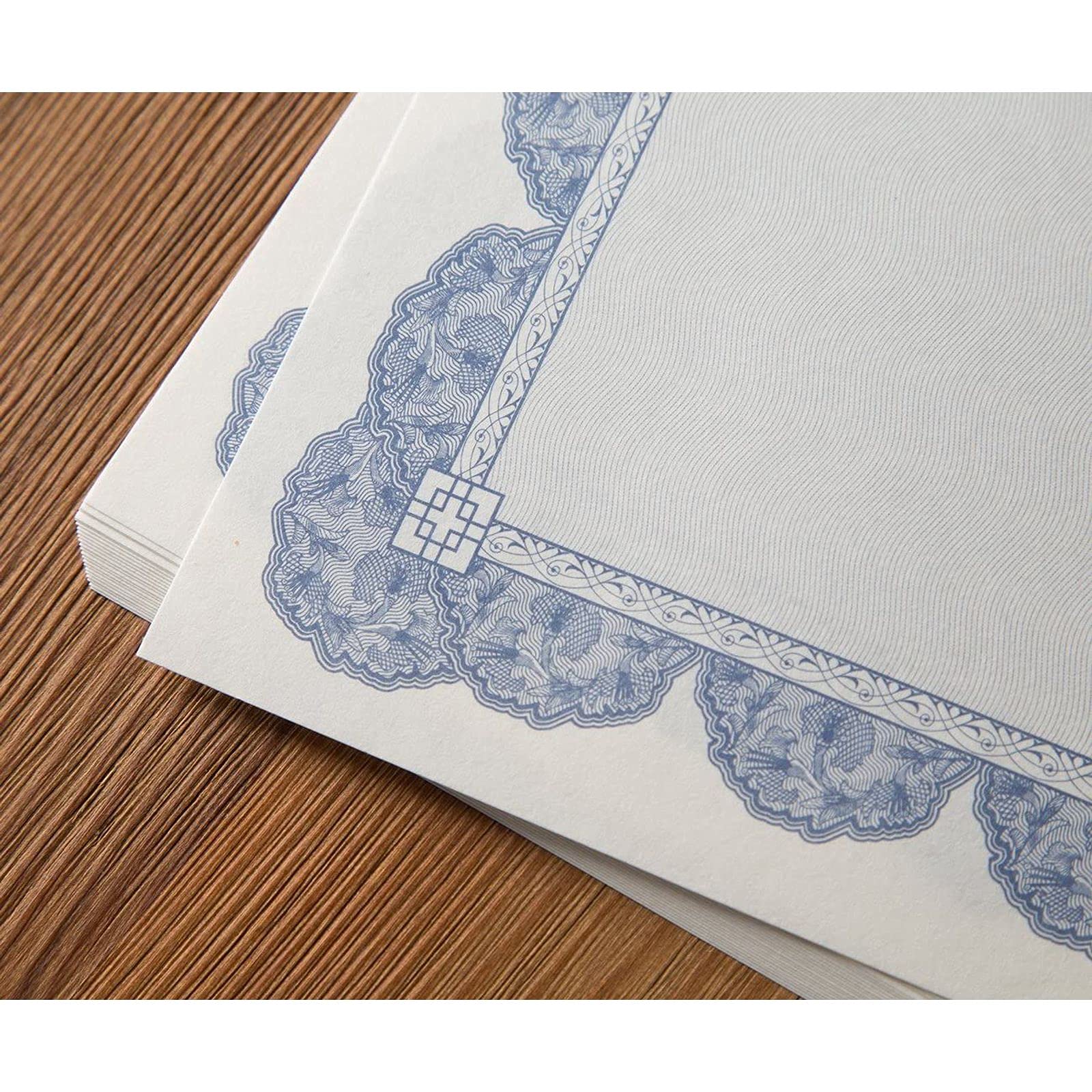 Buy 96 Pack Award Certificate Paper with Navy Blue Floral Border ...