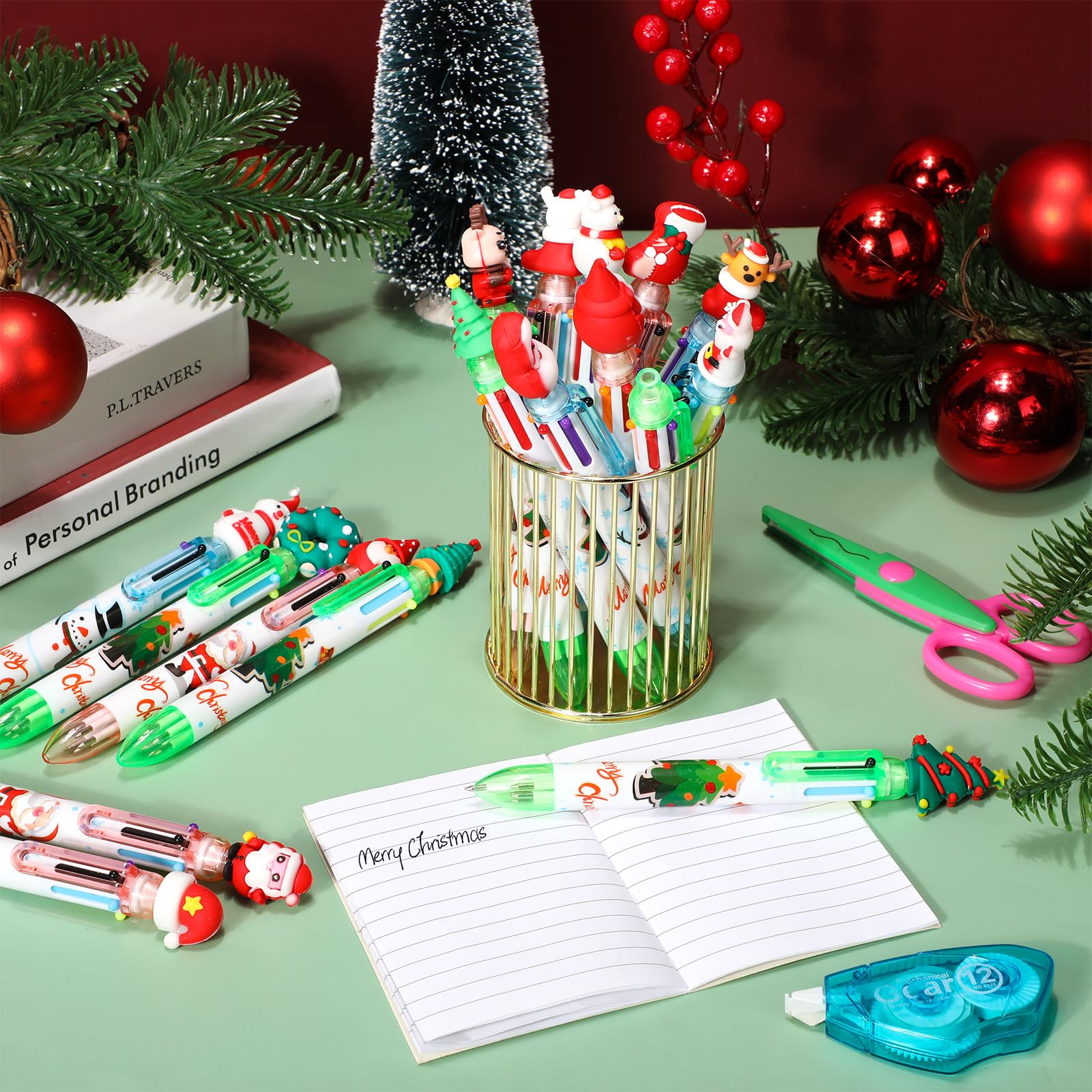 Snapklik.com : 190 Pieces Christmas Multicolor Ballpoint Pen 6 In 1 ...