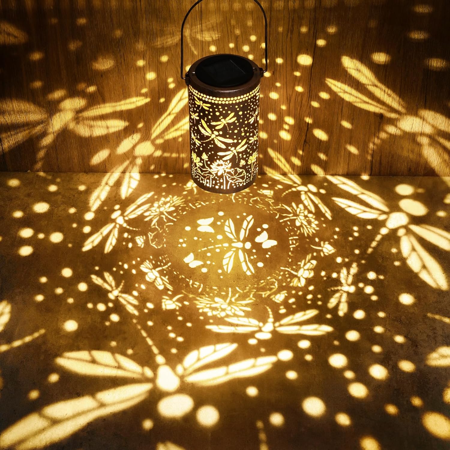 Amazon.com: Fabuday Dragonfly Lotus Outdoor Solar Lantern Waterproof ...