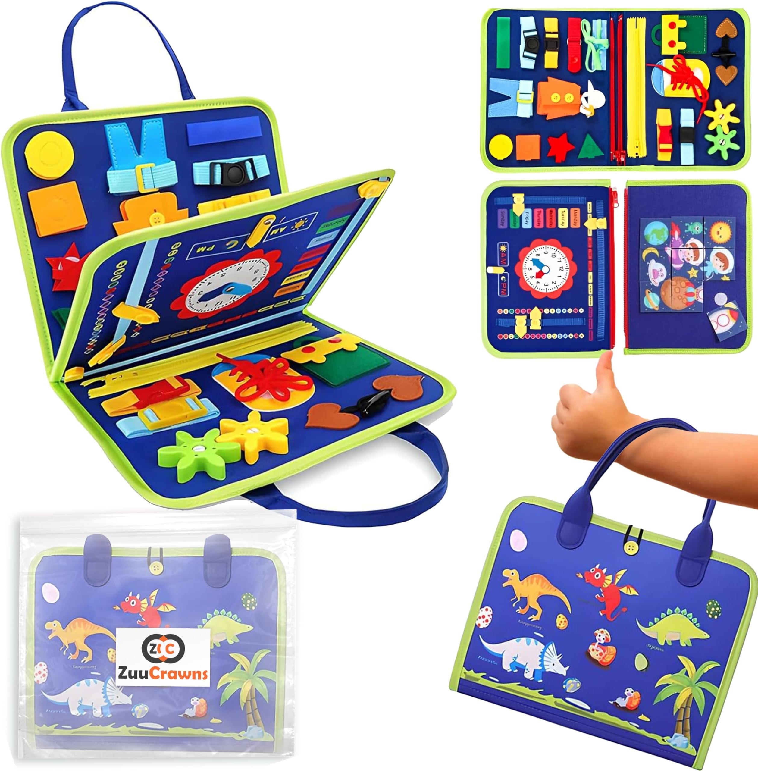 OFIKAL Busy Board Bag for Toddler with Zipper Removable 5 Page, Sensory ...