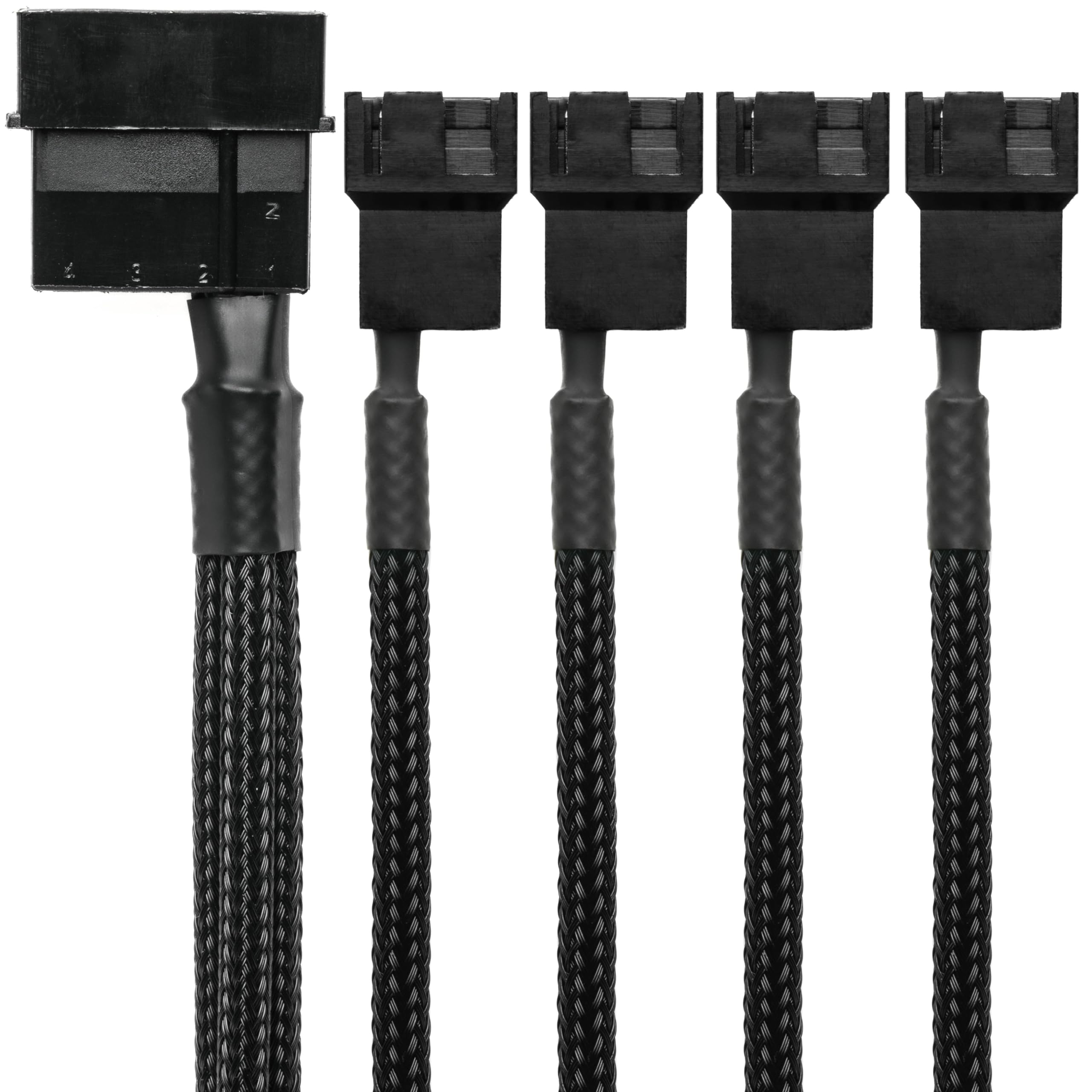Amazon.com: CRJ 4-Pin Molex to 4 PC Fan Power Adapter Cable - 12-inch ...