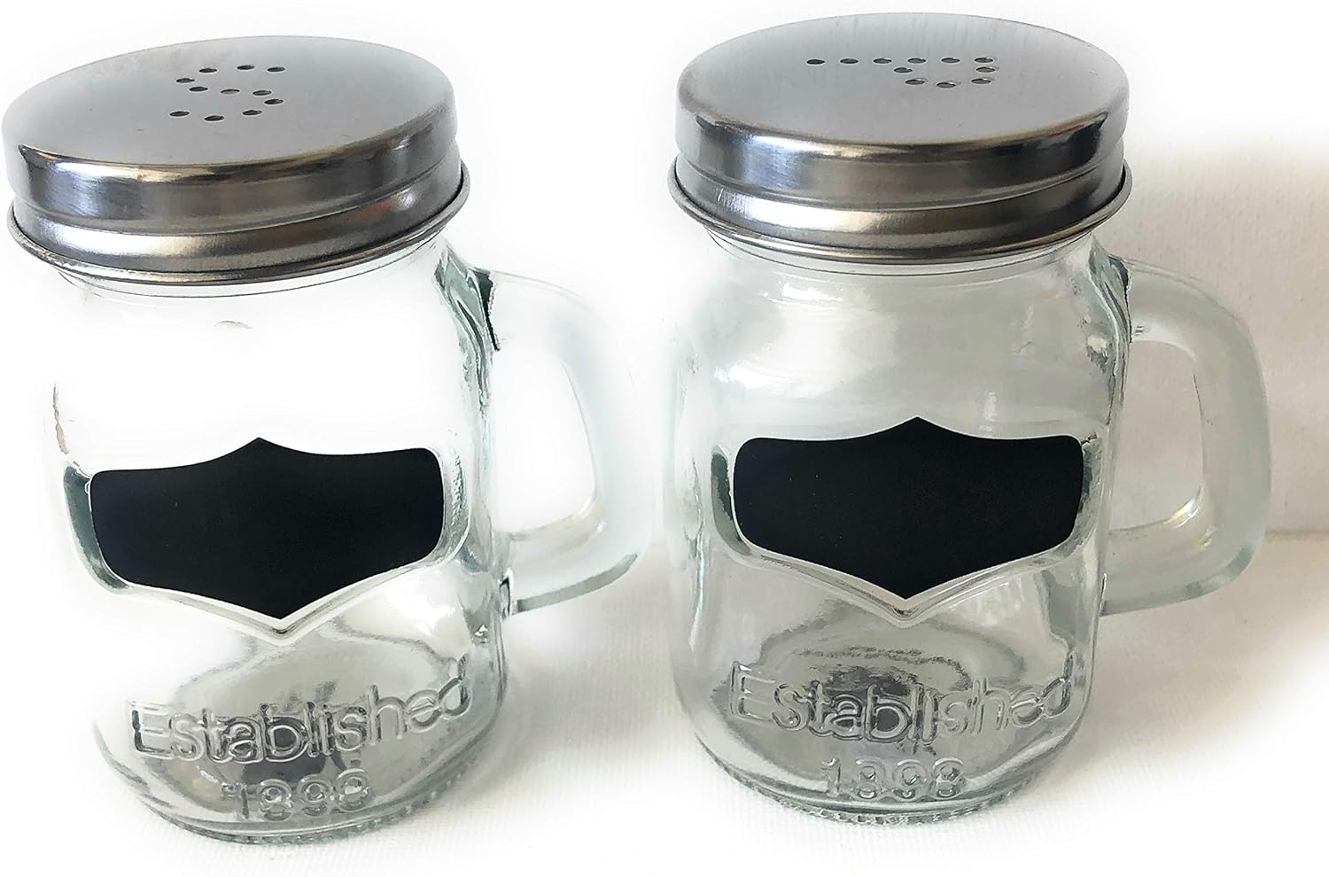 Amazon.com: Style Setter Chalkboard Mason Jar Salt and Pepper Shakers ...