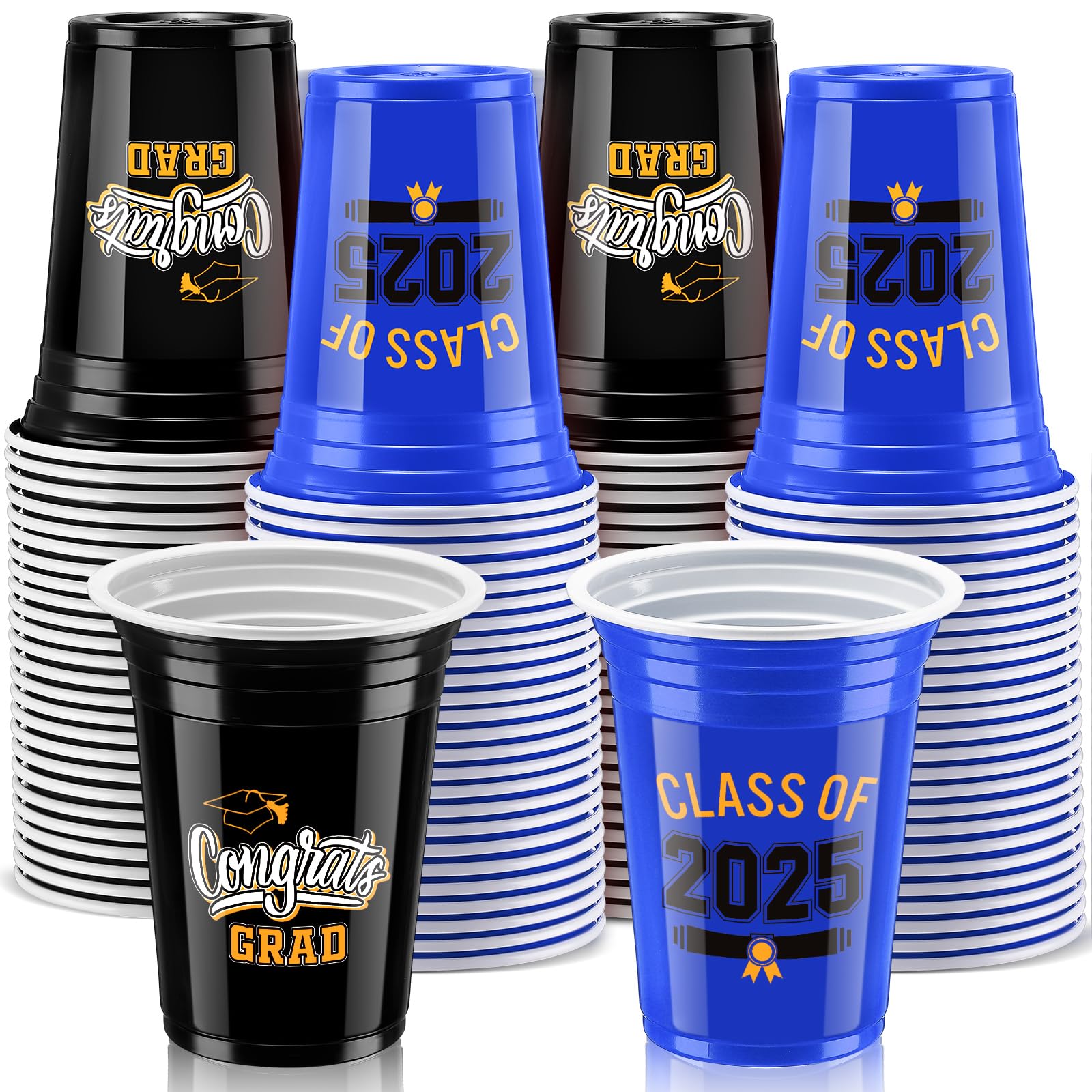 Snapklik.com : Sliner 60 Pieces Plastic Graduation Cups, 12oz ...