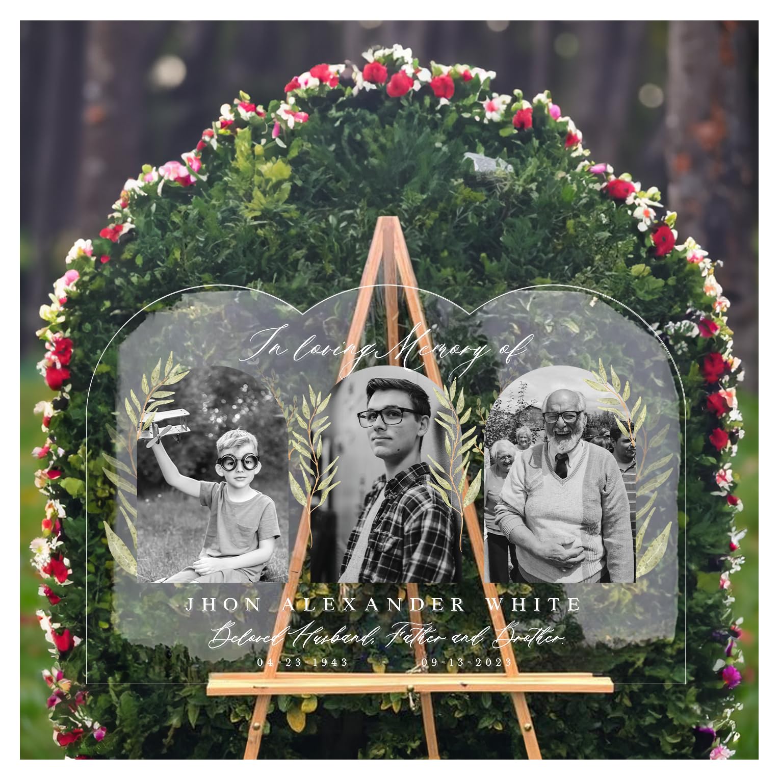Amazon.com: Personalized In Loving Memory Funeral Sign with Photo ...