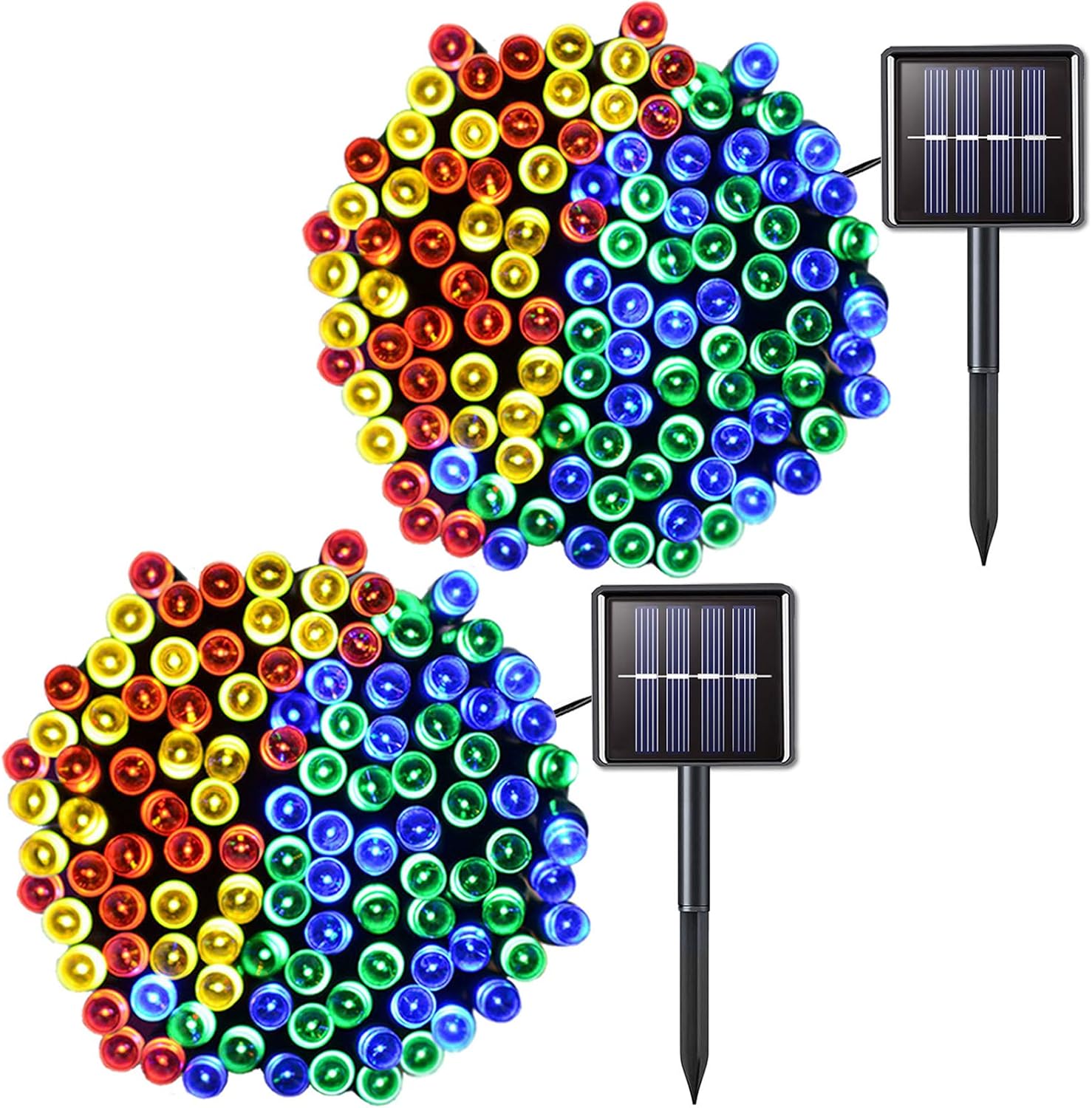 Amazon.com : JMEXSUSS 2 Pack Solar Christmas Light 200LED 75.5ft 8 ...