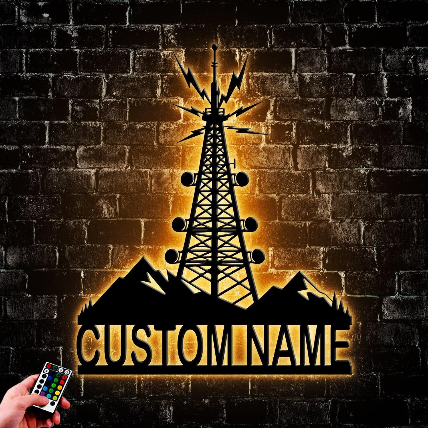Amazon.com: Custom Call Sign Metal Wall Art Led Light, Personalized Ham ...