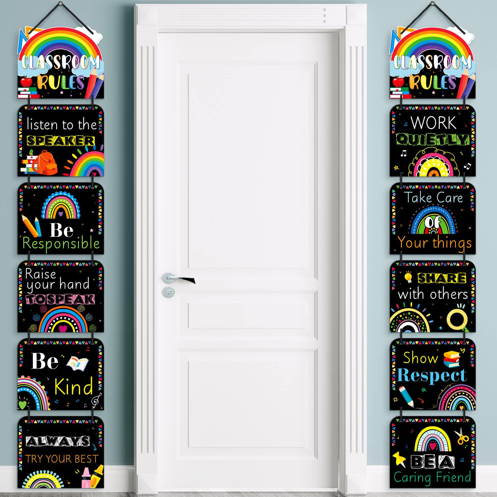 Buy 12 Pcs Classroom Rules s Classroom Bulletin Board Decorations Set ...