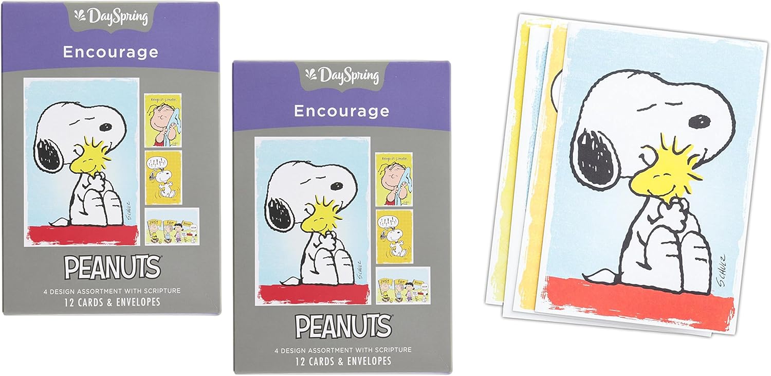 Amazon.com: Set of 2 DaySpring Peanuts 'Encourage' Greeting Card Packs ...
