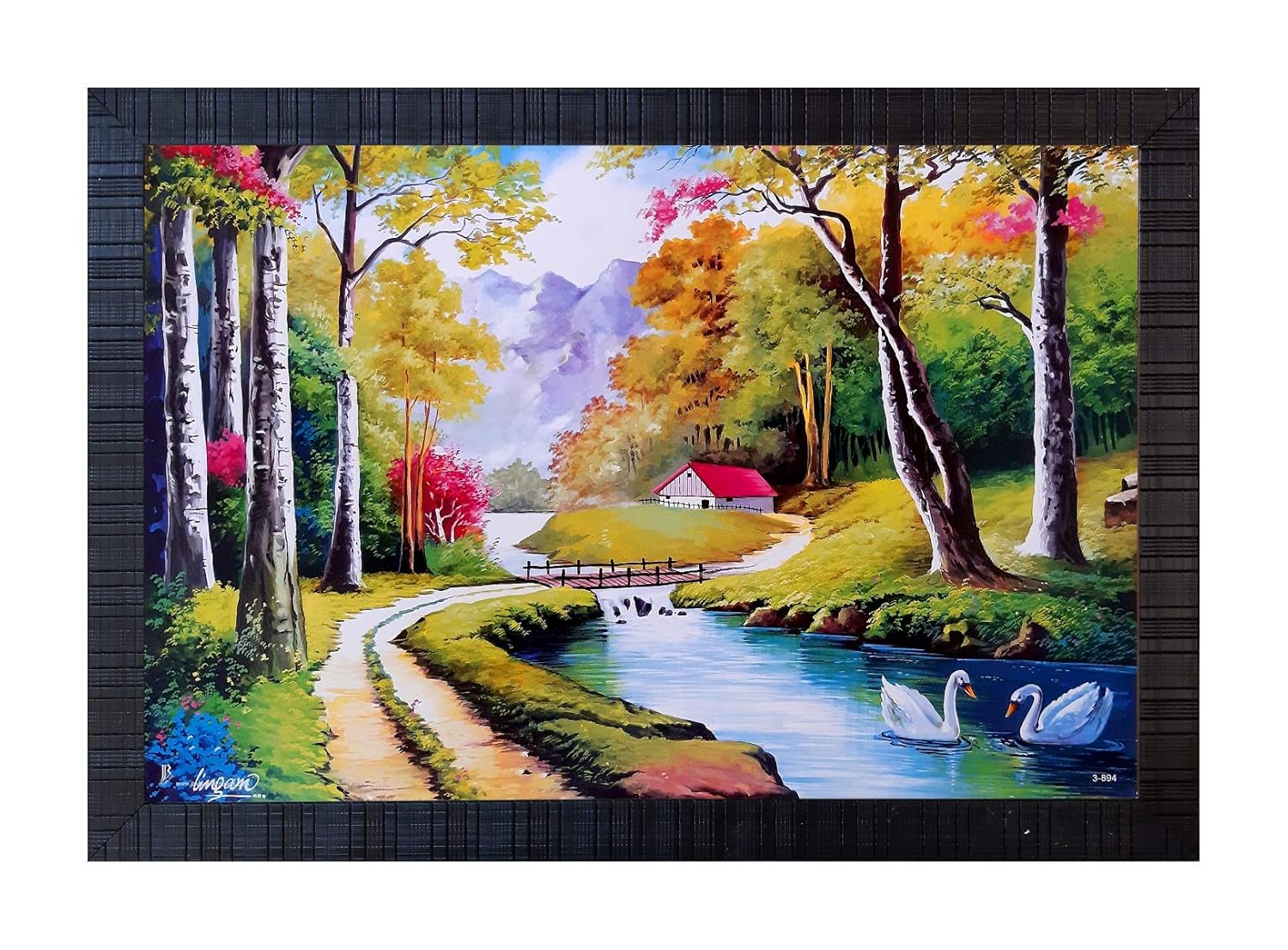 Shree Handicraft Synthetic Wood Beautiful Scenery Photo Frame for ...