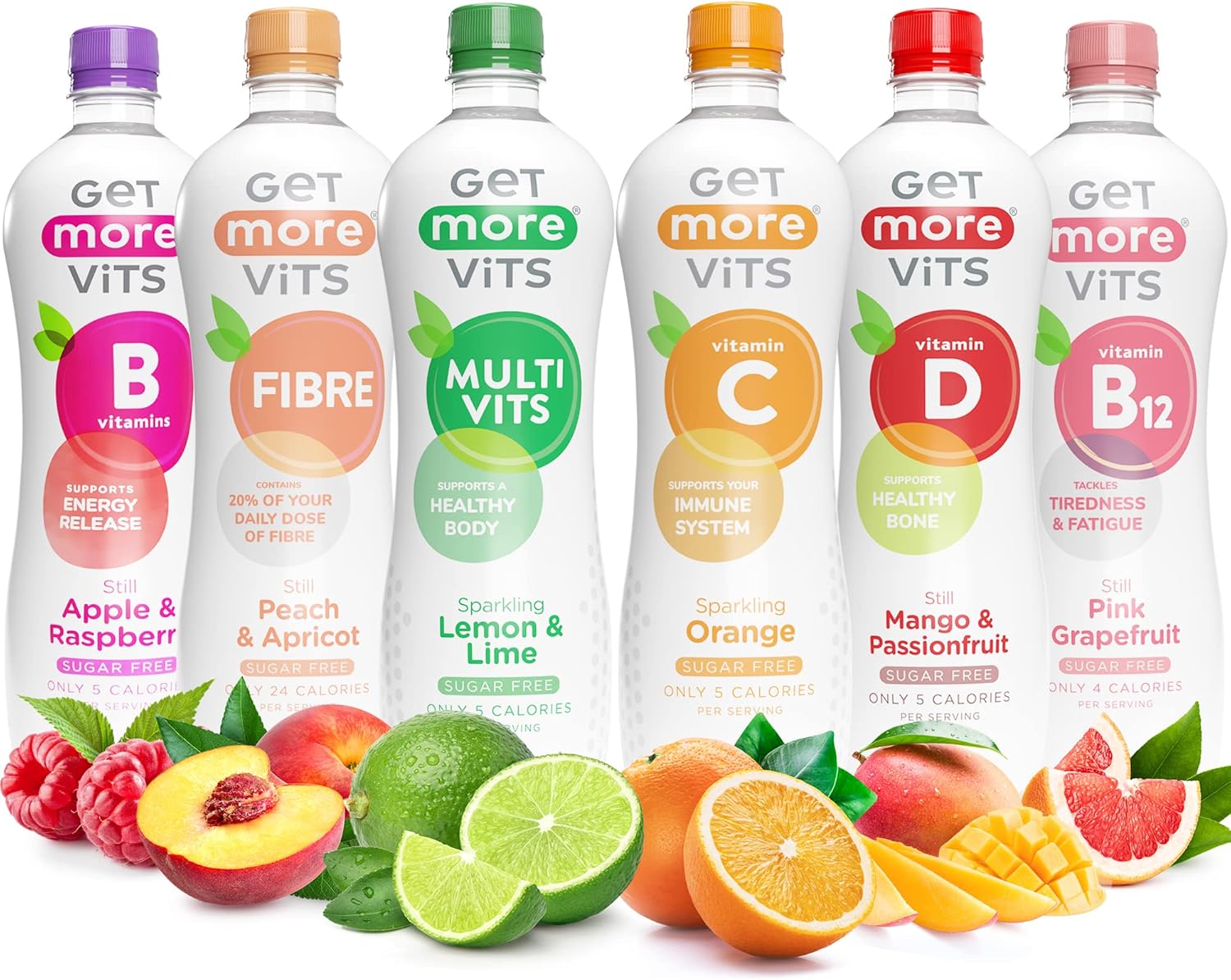 Get More Vits - Mixed Flavours, Sugar Free Flavoured Spring Water with ...