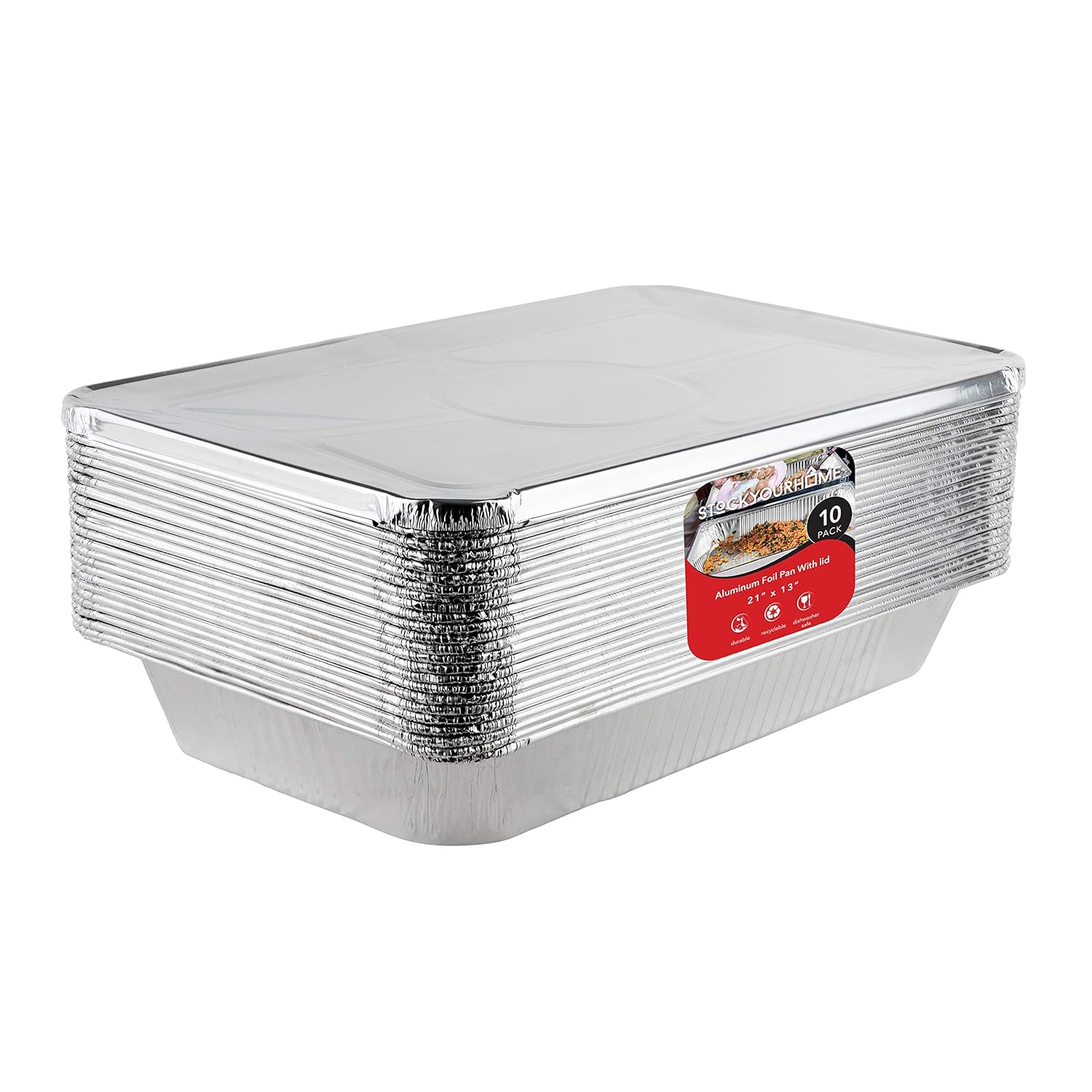 Amazon.com: Aluminum Pans with Lids 21x13 Disposable Roasting Pans with ...