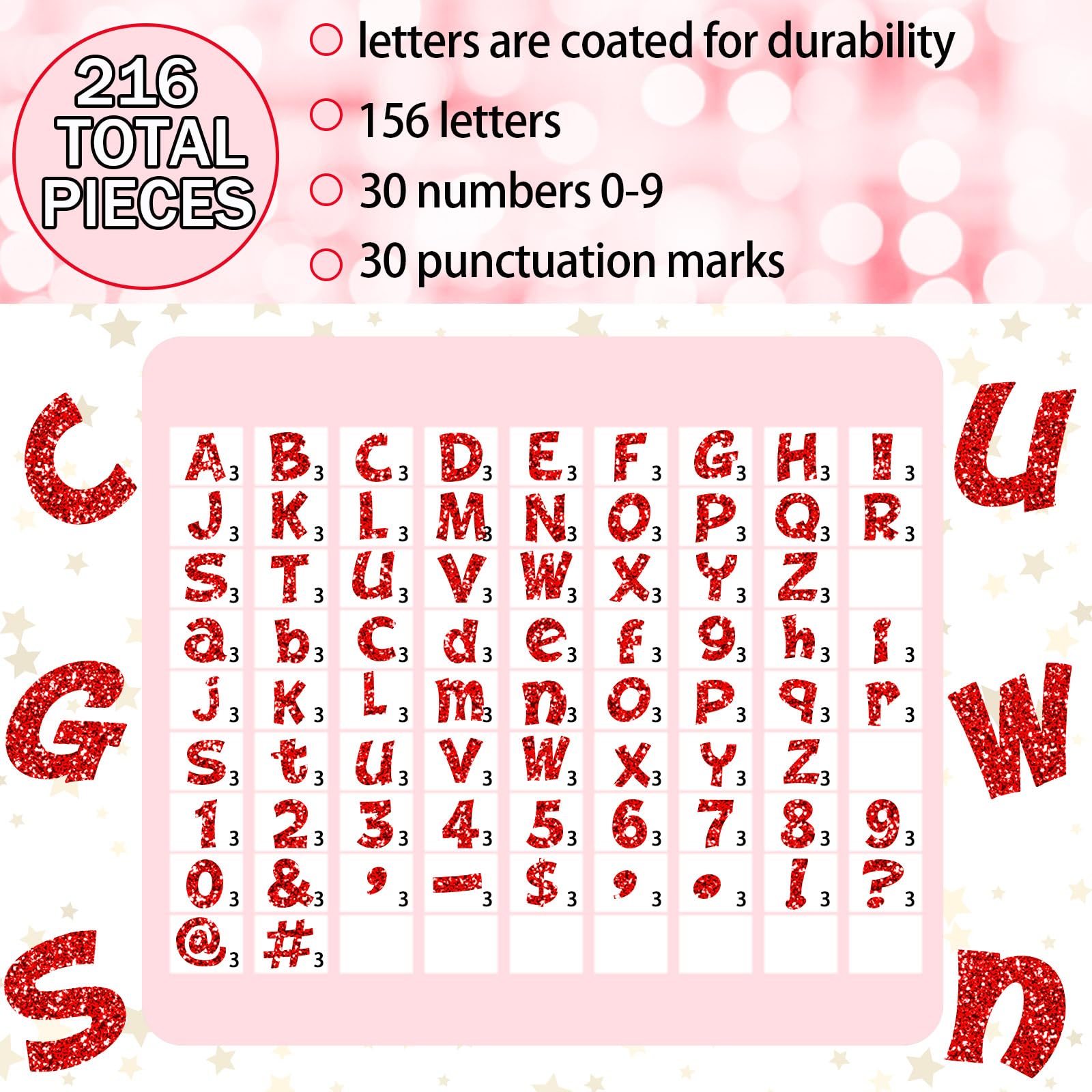 Snapklik.com : Colarr 216 Pcs Glitter Bulletin Board Letters For ...