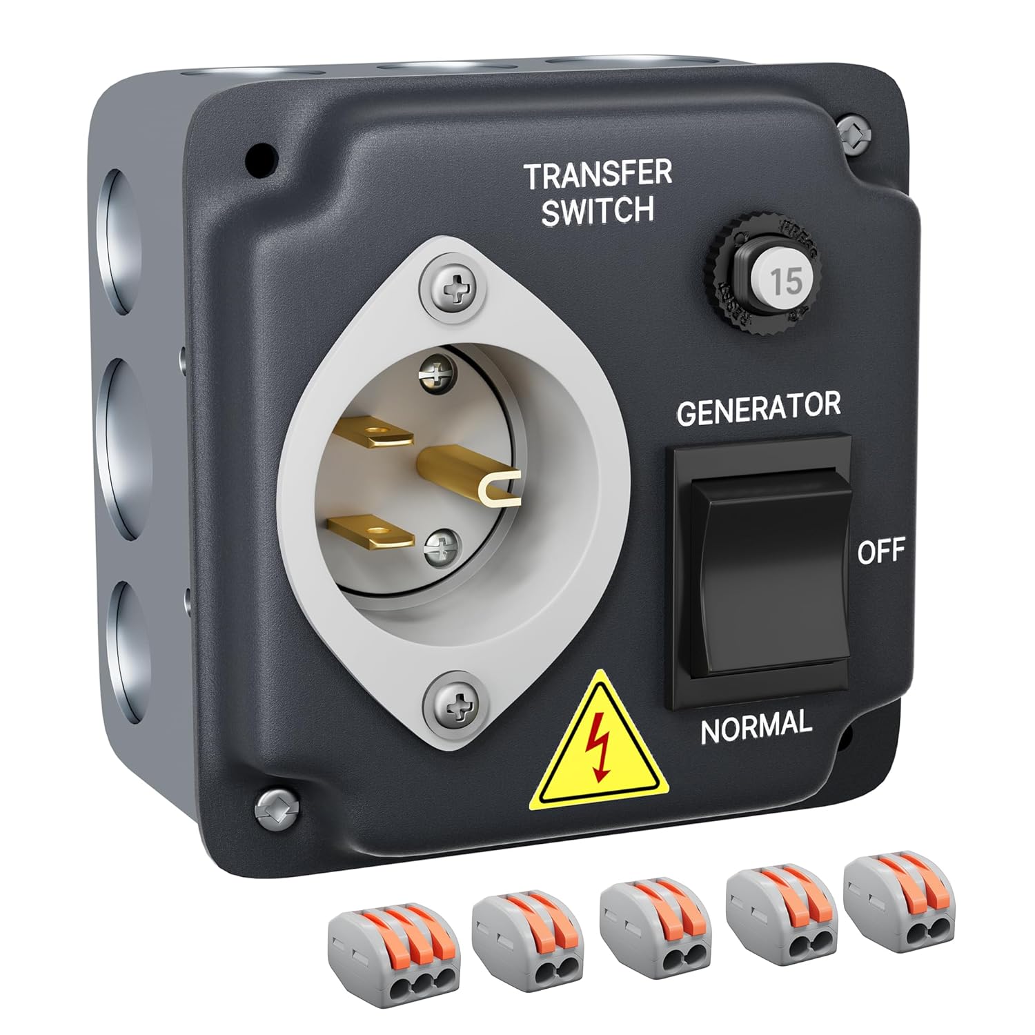 Joinfworld Generator Transfer Switch UL Listed 15 Amp 125V Automatic ...