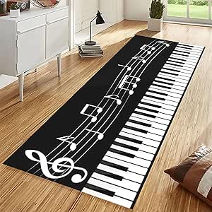 Amazon.com: Musical Note Runner Rug, 2x7ft, Piano Rug Sheet Music ...