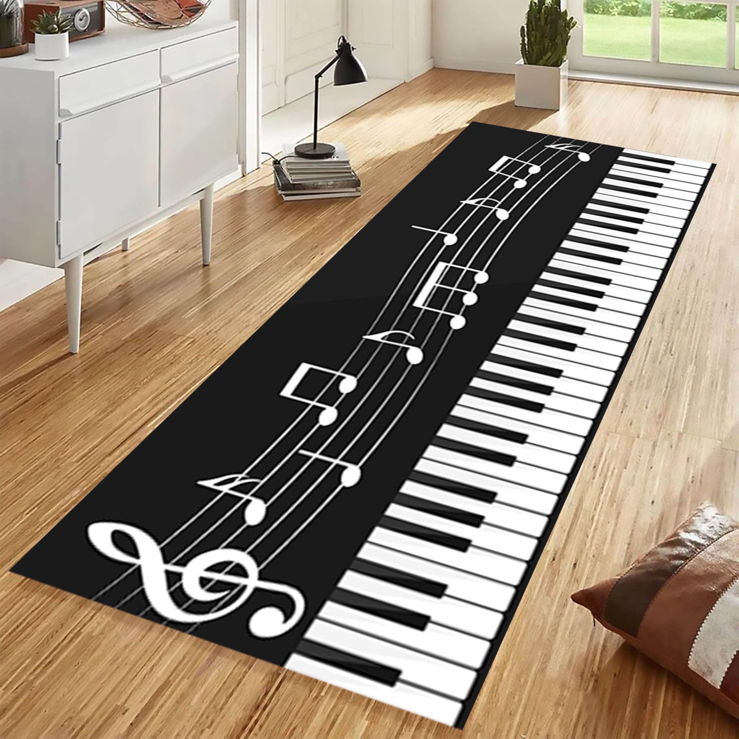 Amazon.com: Musical Note Runner Rug, 2x7ft, Piano Rug Sheet Music ...