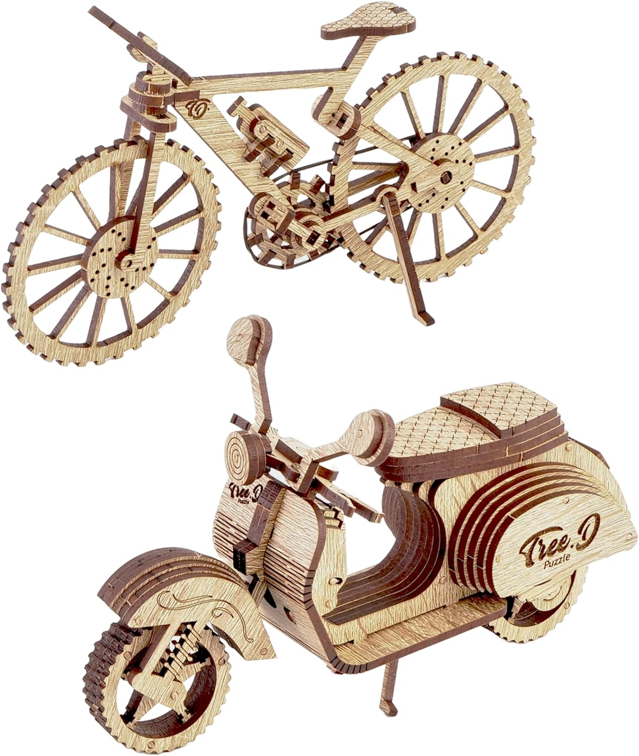 Treed-Puzzle – SCOBYC- Wooden 3D Puzzle – Model Kit for Motorbikes and ...