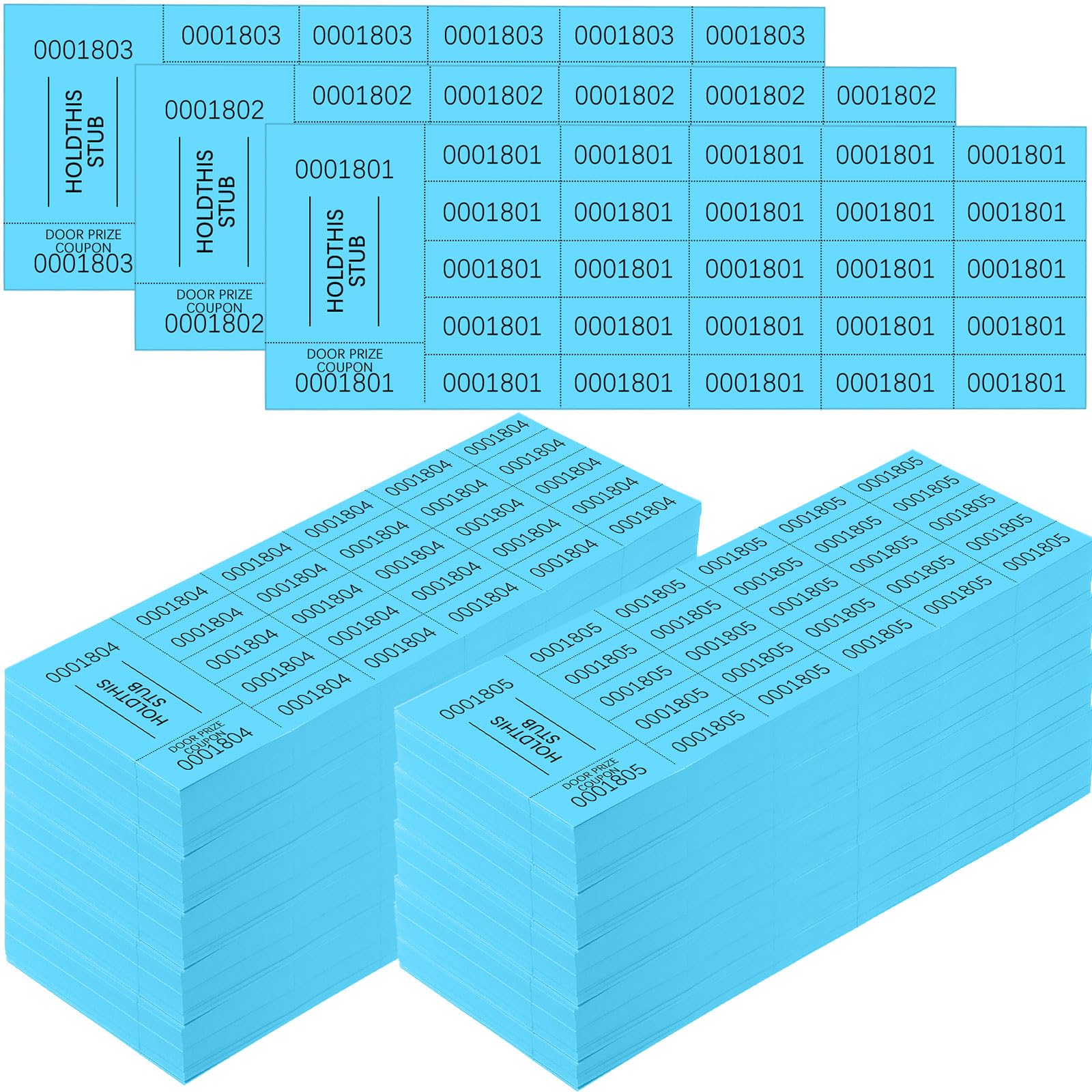 Amazon.com : Kosiz 1200 Sheets Raffle Ticket Sheets Blue Chinese ...